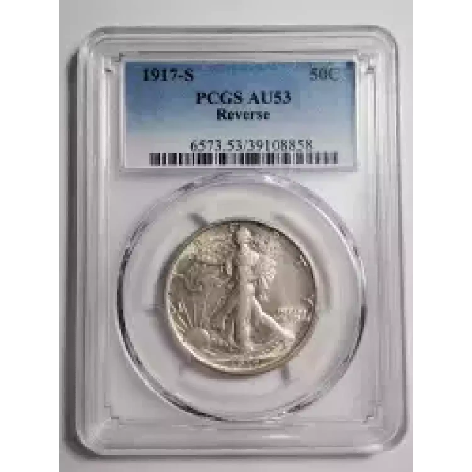 1917-S Walking Liberty Half Dollar PCGS AU-53 Reverse - Bob Paul Rare Coins