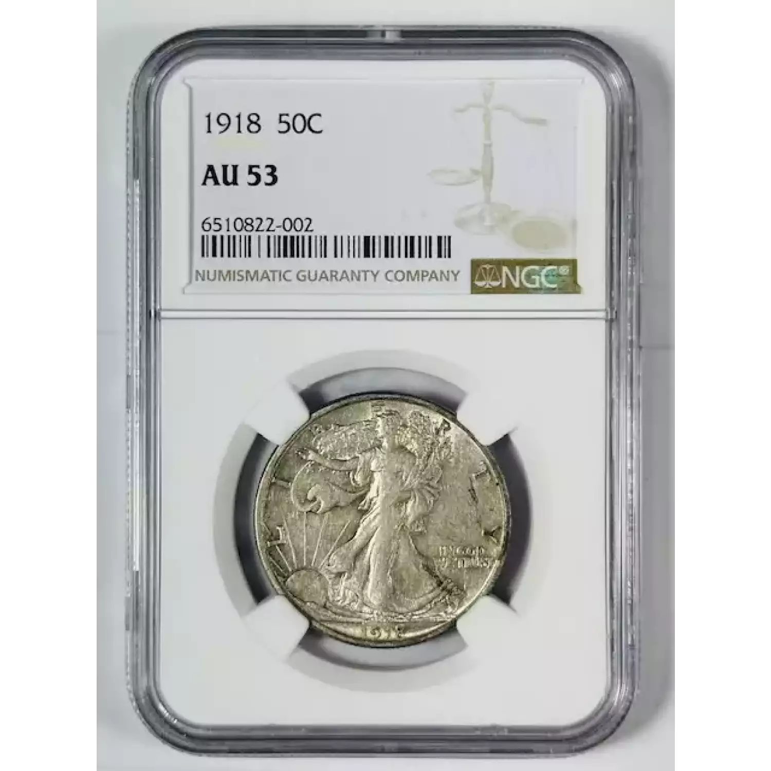 1918 Walking Liberty Half Dollar NGC AU-53 - Bob Paul Rare Coins