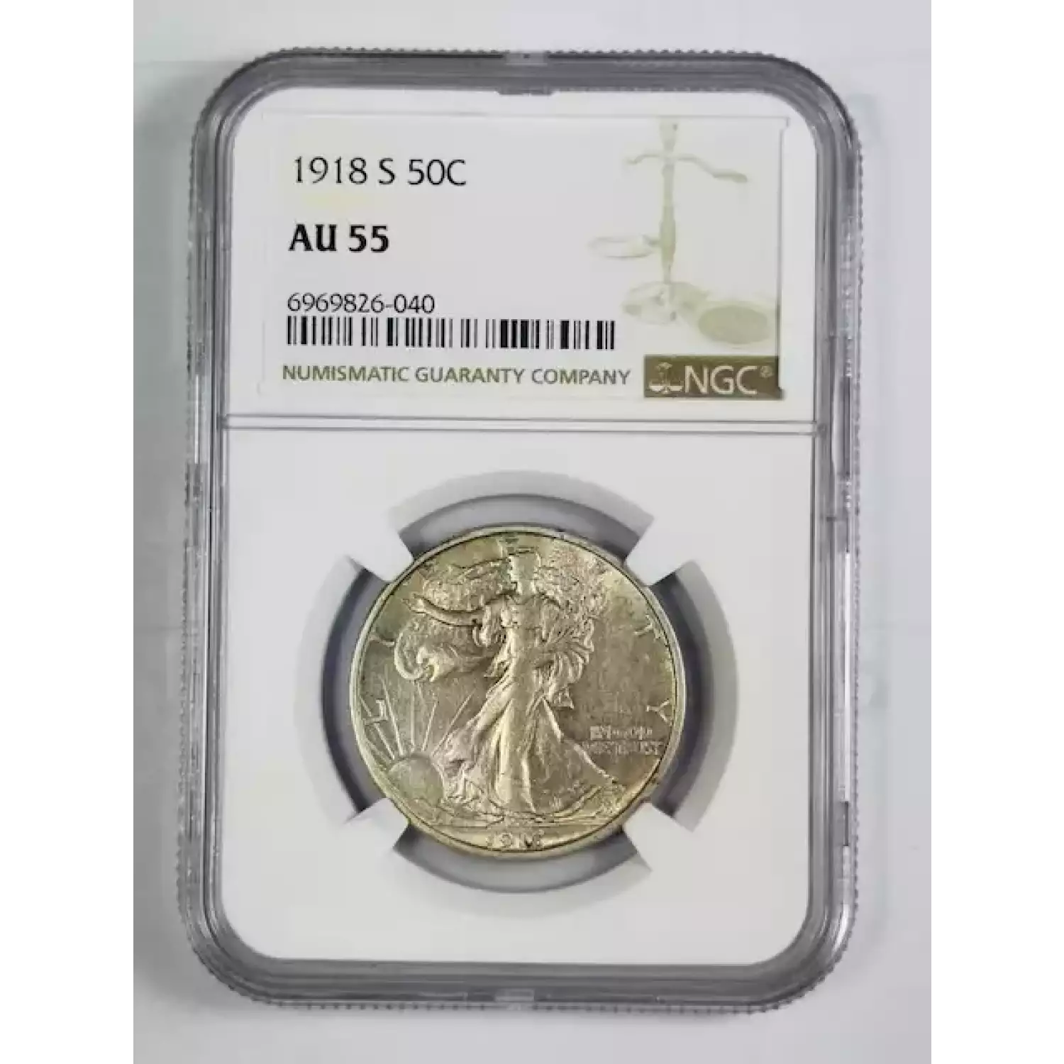 1918-S Walking Liberty Half Dollar NGC AU-55 - Bob Paul Rare Coins