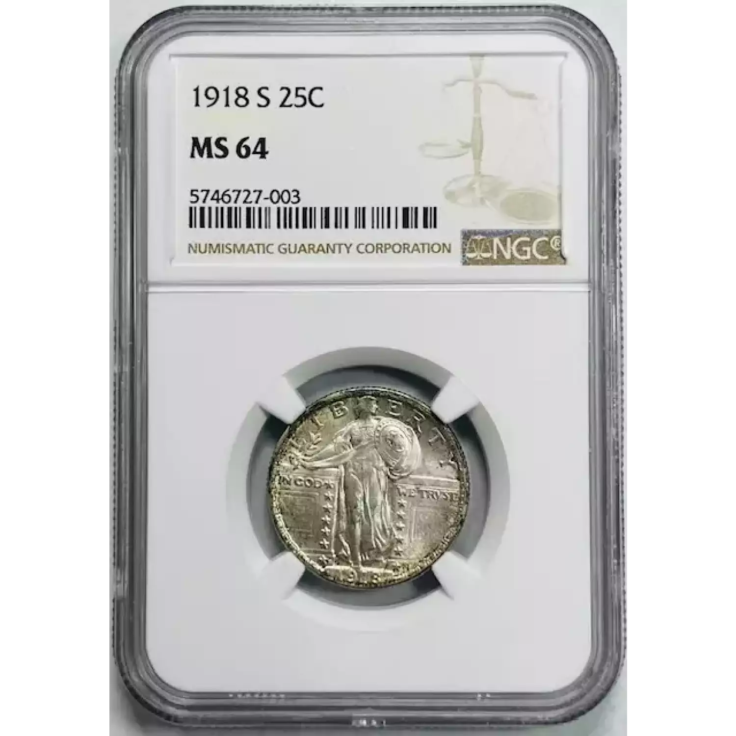 1918-S Standing Liberty Quarter NGC MS-64 - Bob Paul Rare Coins