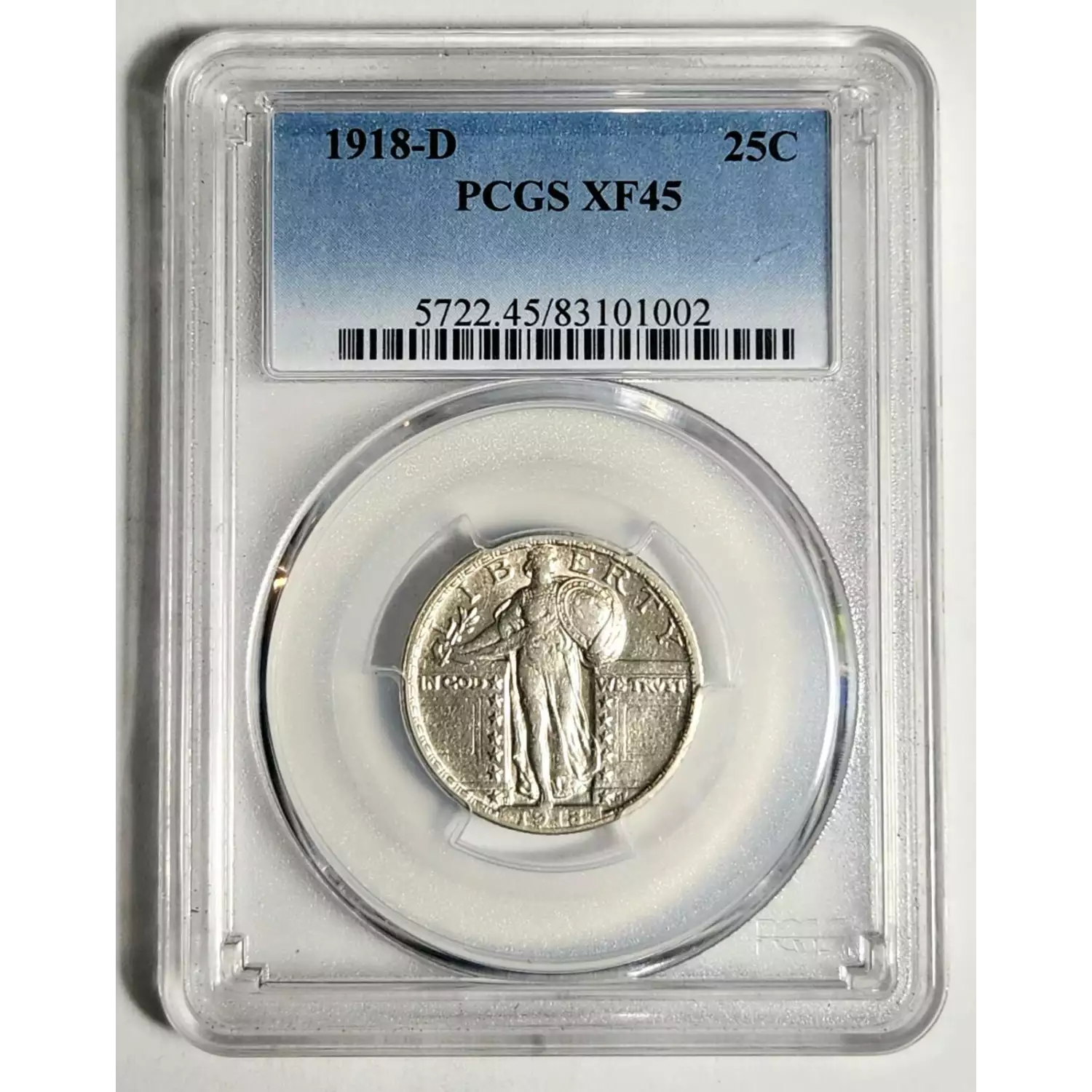 1918-D Standing Liberty Quarter PCGS XF-45 - Bob Paul Rare Coins