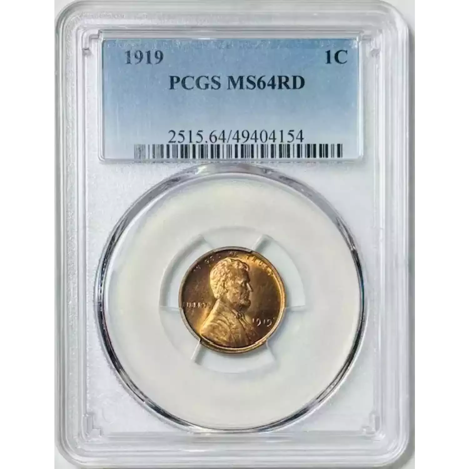 1919 Small Cents Lincoln, Wheat Ears Reverse PCGS MS-64 RD - Bob Paul ...