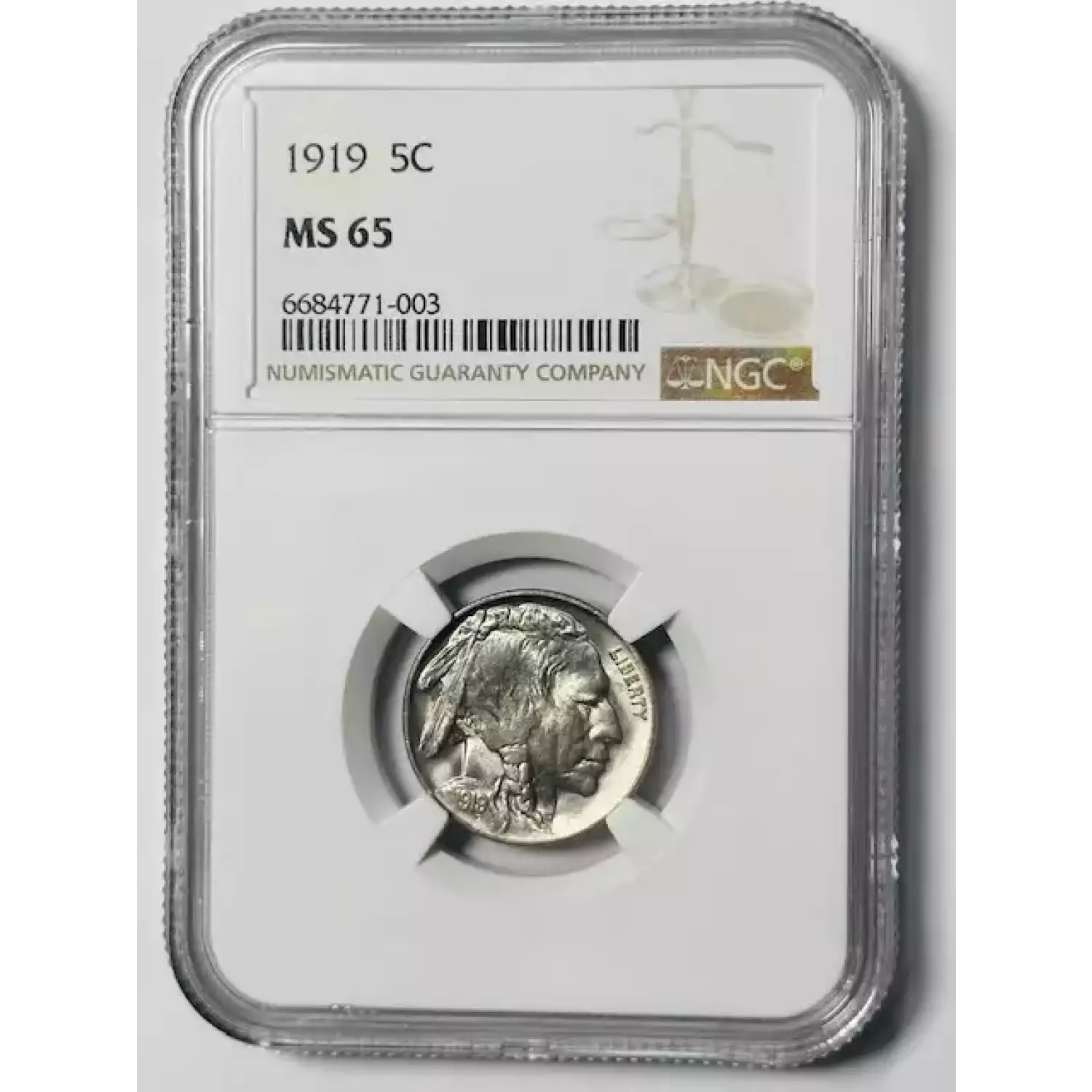 1919 Buffalo Nickel NGC MS-65 Fresh Luster! - Bob Paul Rare Coins