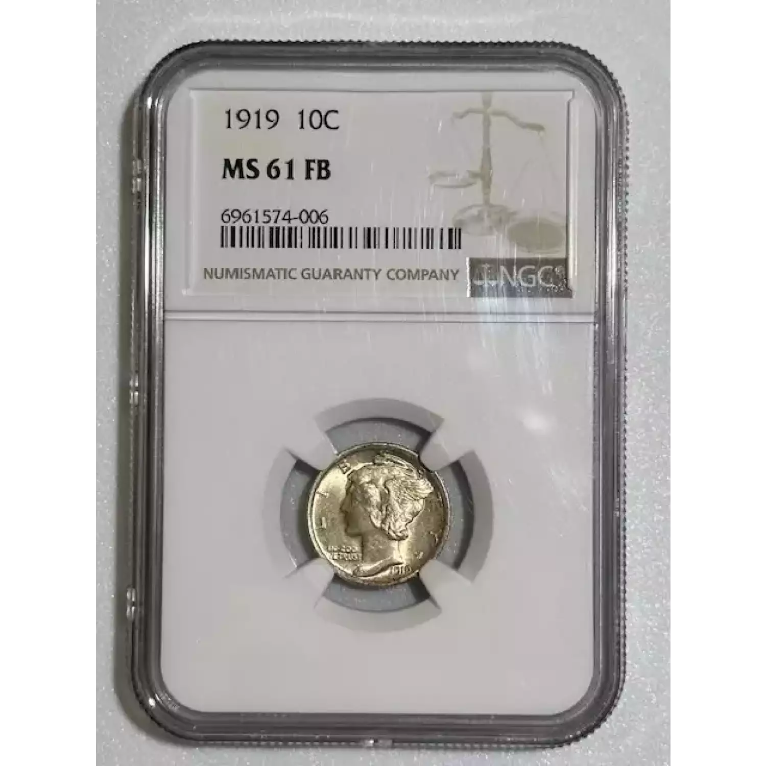 1919 Mercury Dime NGC MS-61 FB - Bob Paul Rare Coins