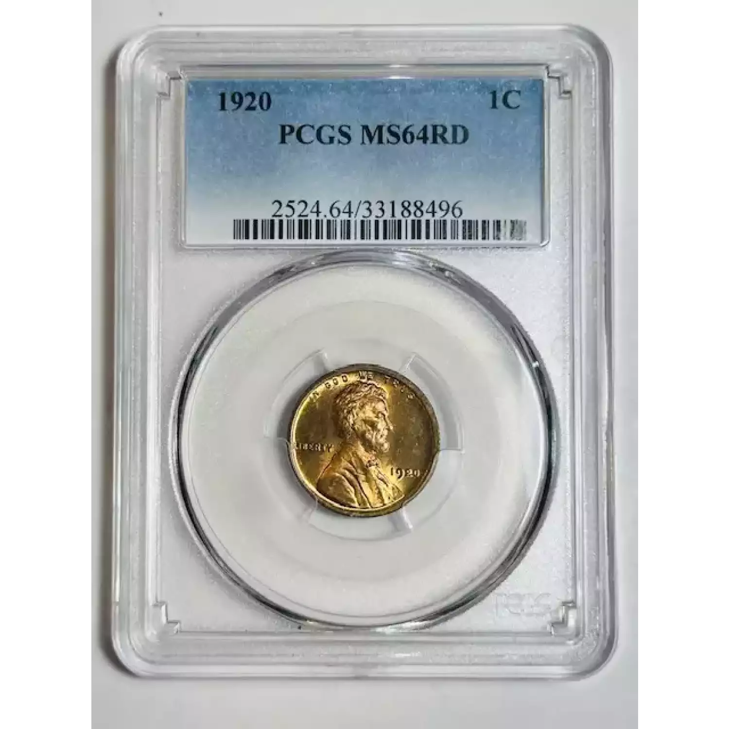 1920 Small Cents Lincoln, Wheat Ears Reverse PCGS MS-64 RD - Bob Paul ...