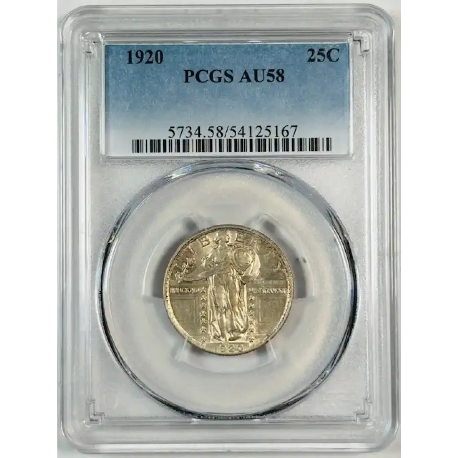 1920 Standing Liberty Quarter PCGS AU-58 - Bob Paul Rare Coins