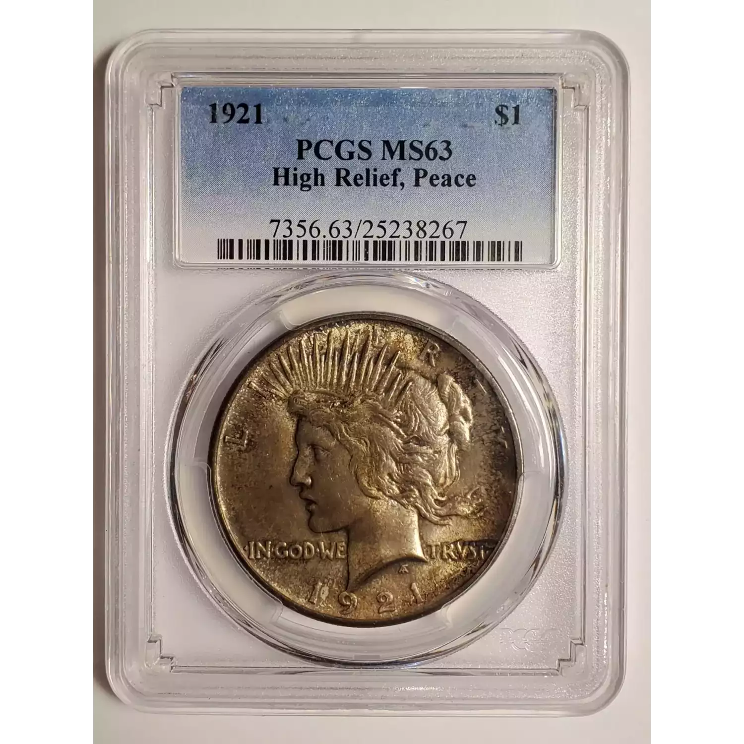 1921 Peace Dollar PCGS MS-63 High Relief Peace - Bob Paul Rare Coins