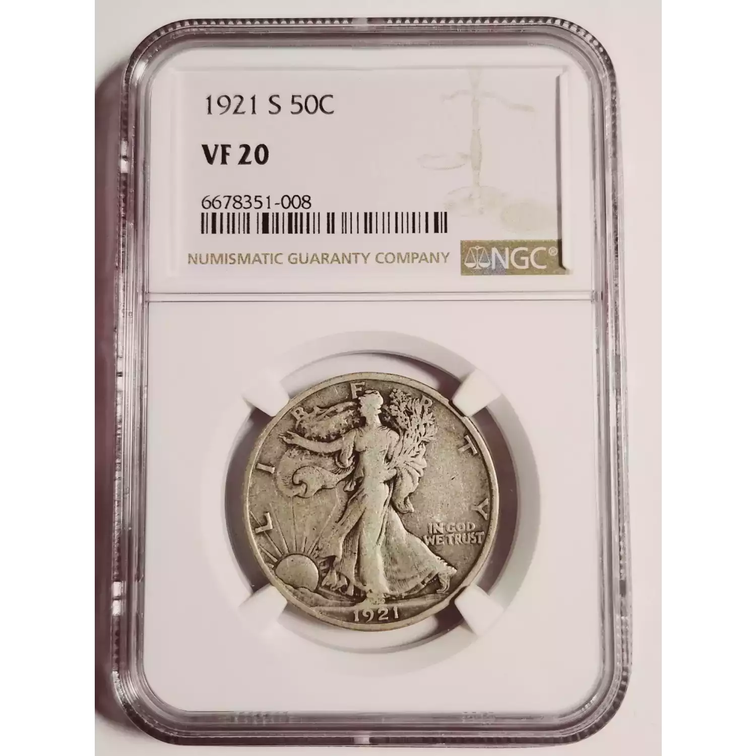 1921-S Walking Liberty Half Dollar NGC VF-20 - Bob Paul Rare Coins