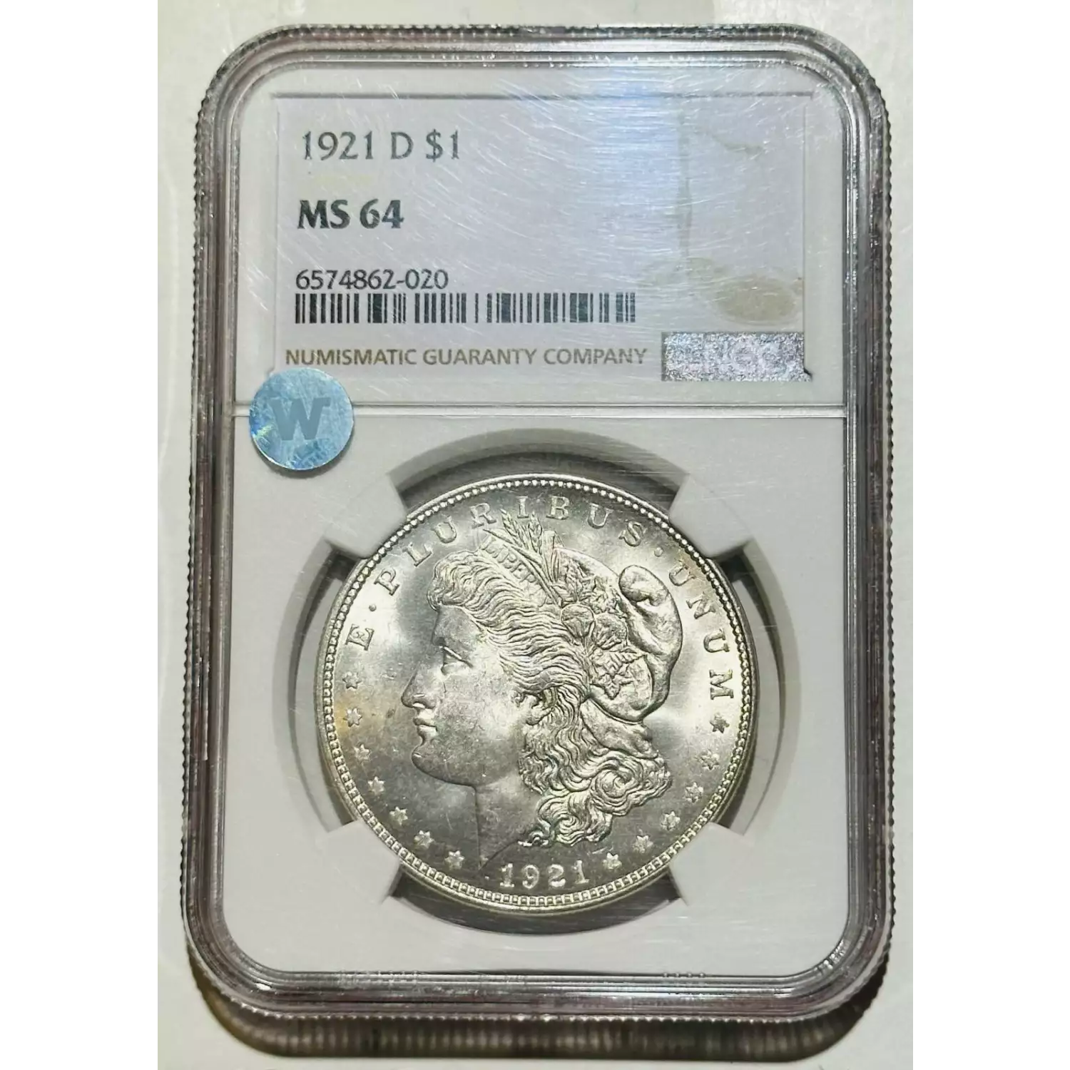 1921-D Morgan Silver Dollar NGC MS-64 Sight White - Bob Paul Rare Coins