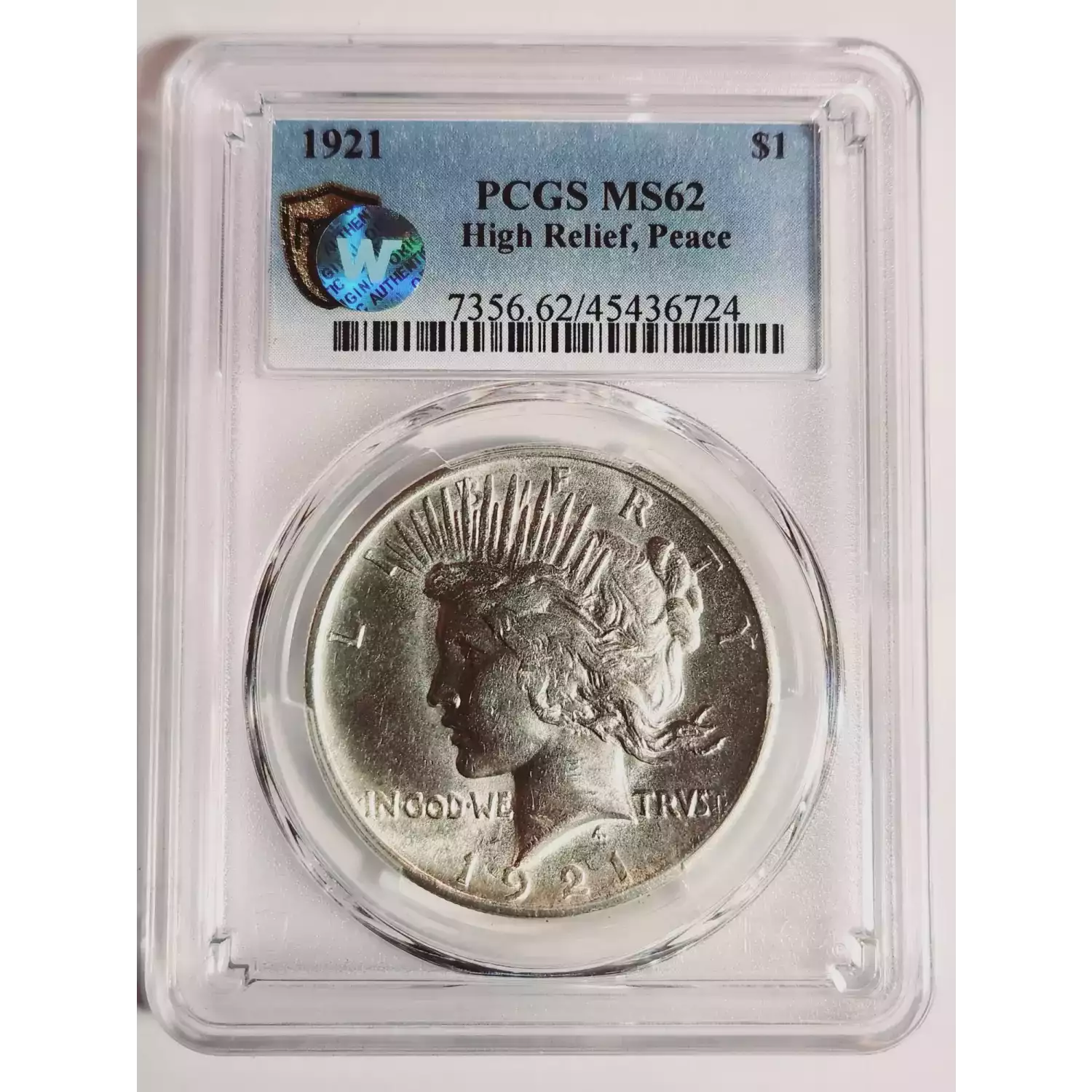1921 Peace Dollar PCGS MS-62 Peace Sight White - Bob Paul Rare Coins