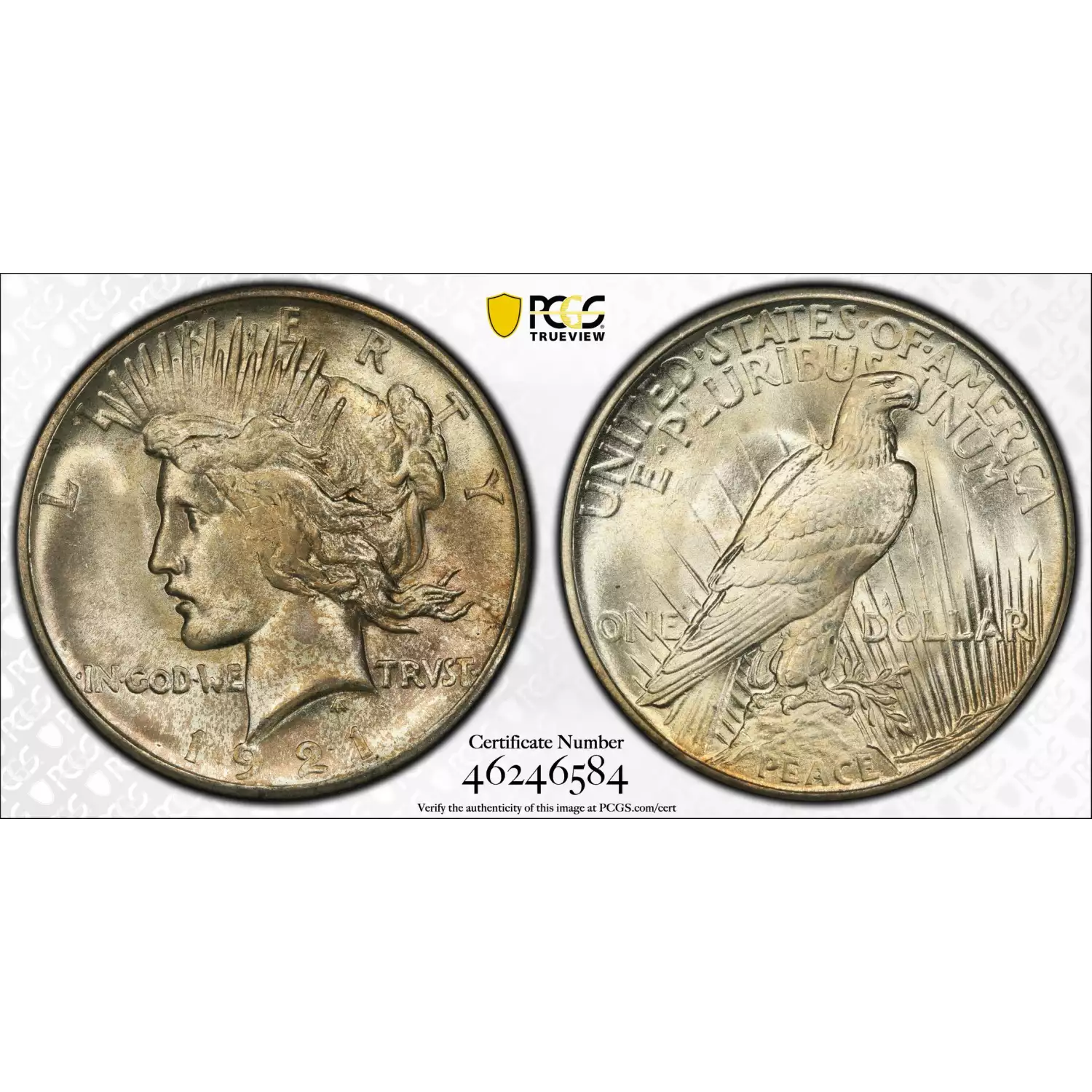 1921 Peace Dollar PCGS MS-65 Peace - Bob Paul Rare Coins
