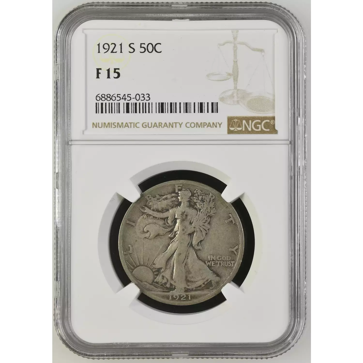 1921-S Walking Liberty Half Dollar NGC F-15 - Bob Paul Rare Coins