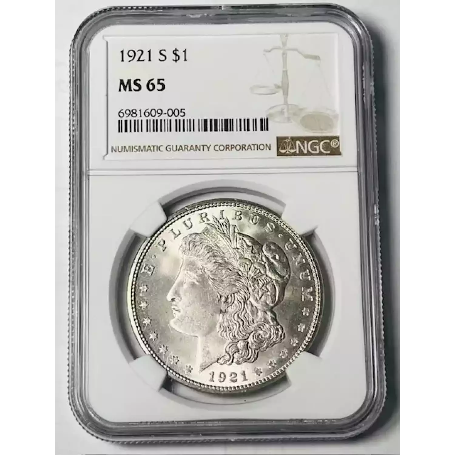 1921-S Morgan Silver Dollar NGC MS-65 Premium Quality! - Bob Paul Rare ...
