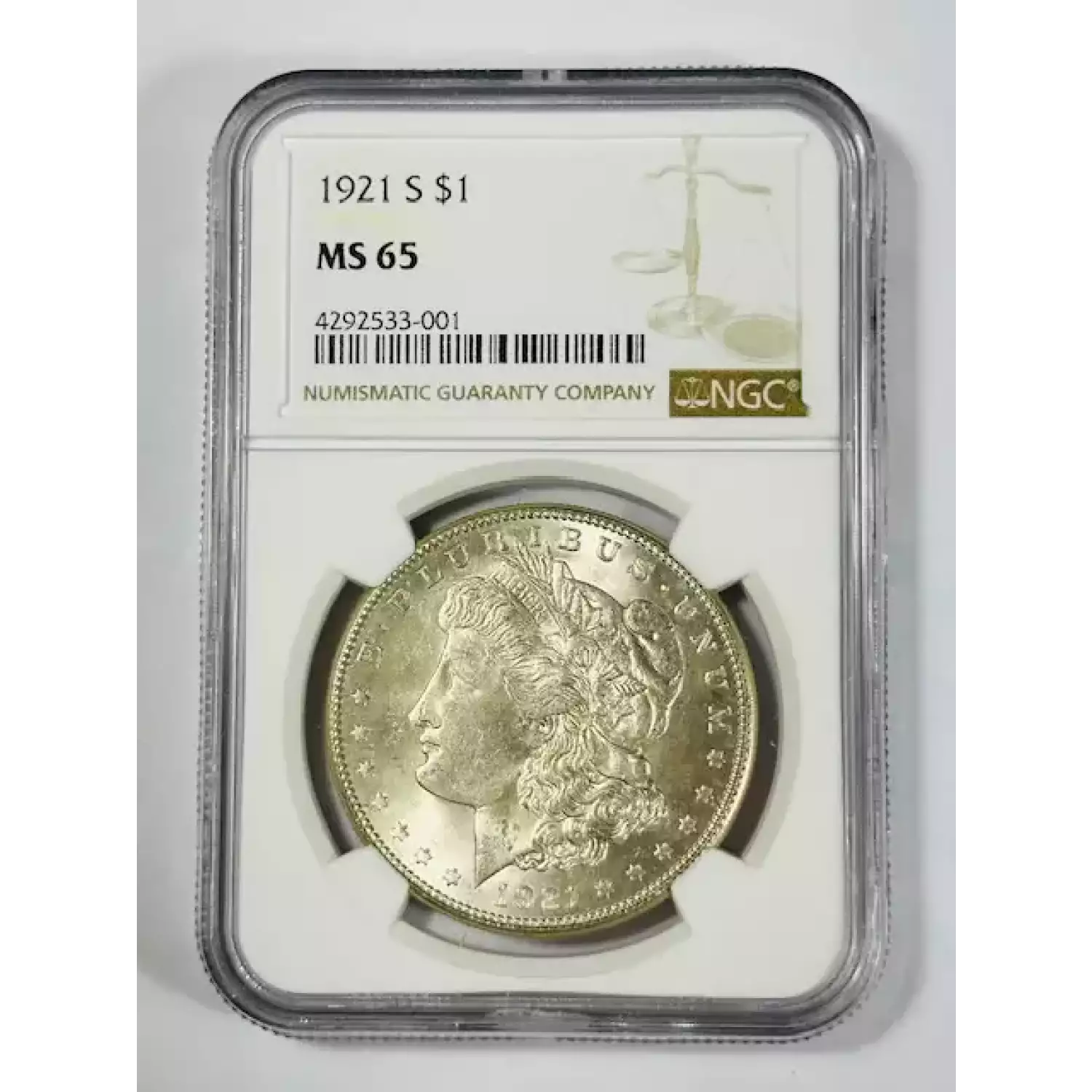 1921-S Morgan Silver Dollar NGC MS-65 Premium Quality! - Bob Paul Rare ...