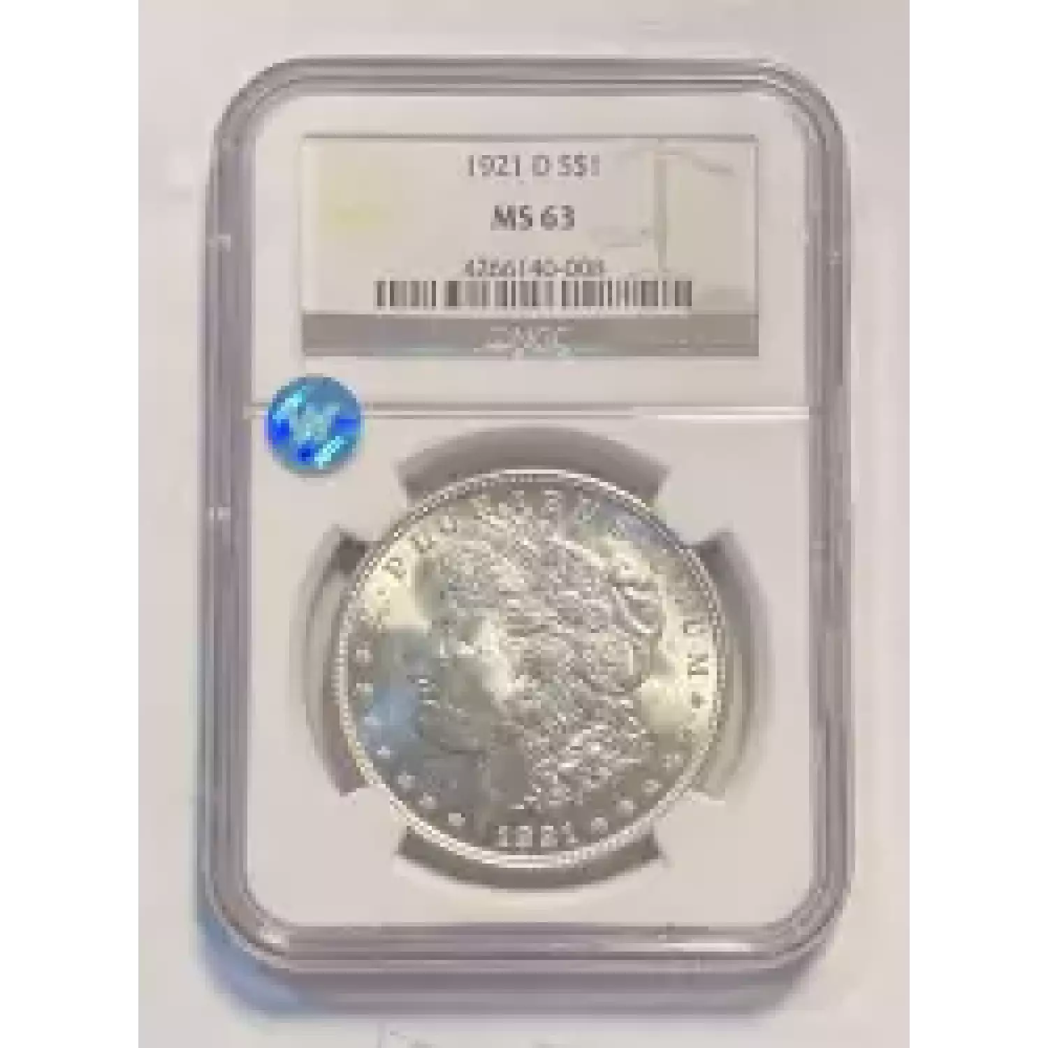 1921-D Morgan Silver Dollar NGC MS-63 Sight White - Bob Paul Rare Coins