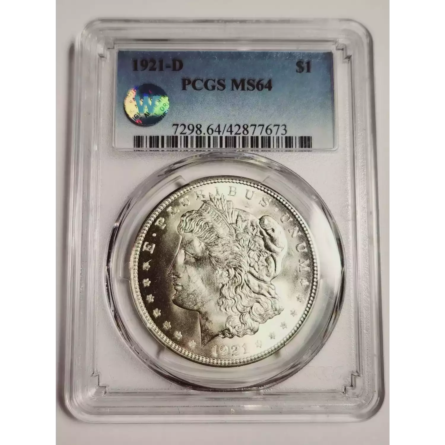 1921-D Morgan Silver Dollar PCGS MS-64 Sight White - Bob Paul Rare Coins