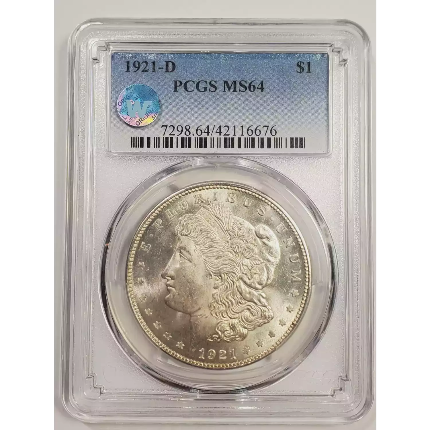 1921-D Morgan Silver Dollar PCGS MS-64 Sight White - Bob Paul Rare Coins