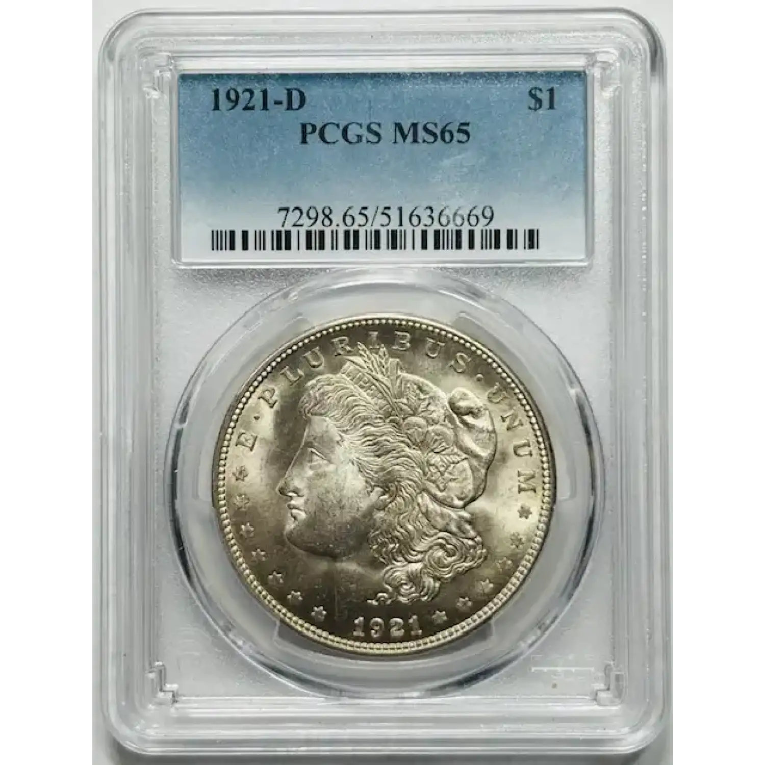 1921-D Morgan Silver Dollar PCGS MS-65 - Bob Paul Rare Coins