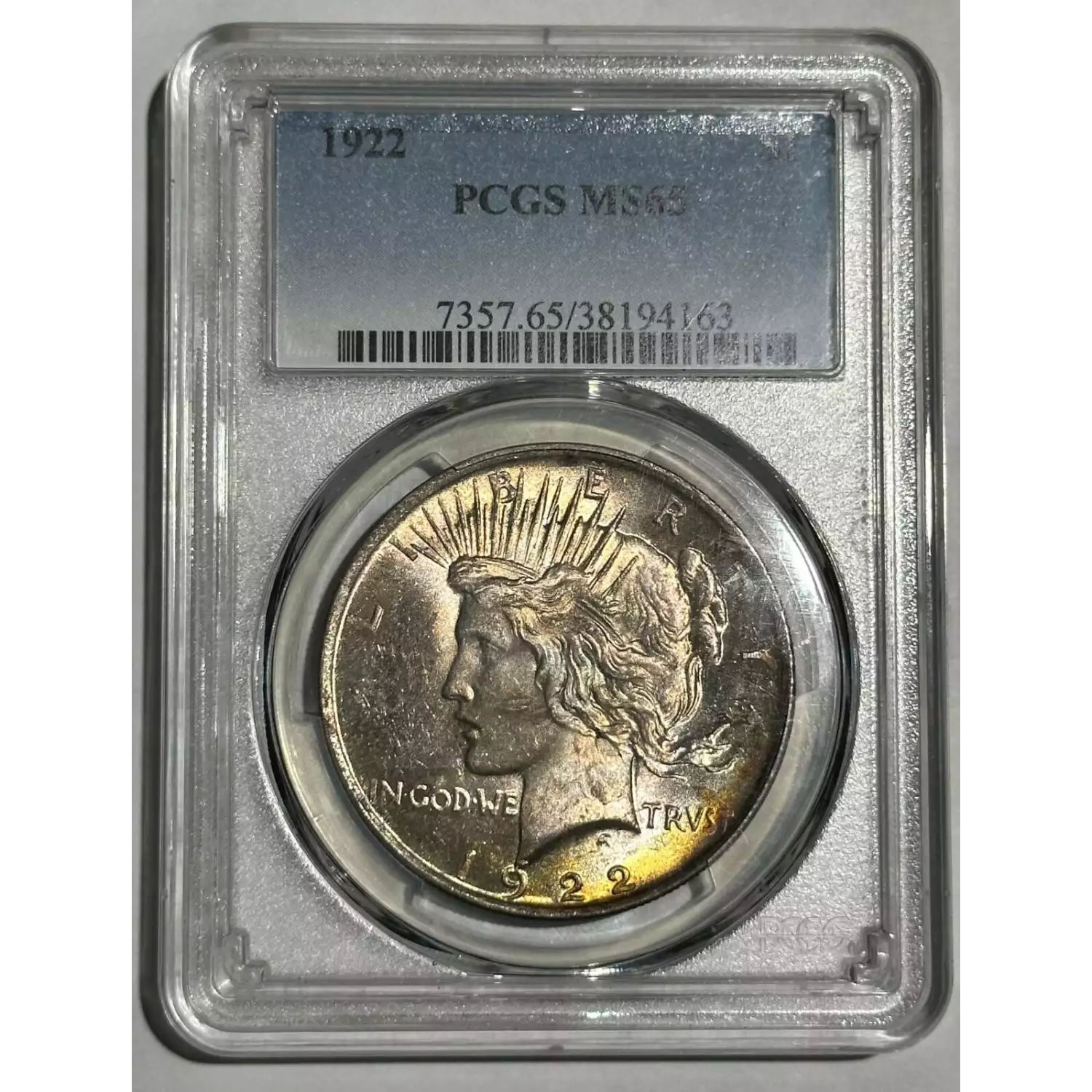 1922 Peace Dollar PCGS MS-65 - SKITTLES of COLORS! - Bob Paul Rare Coins