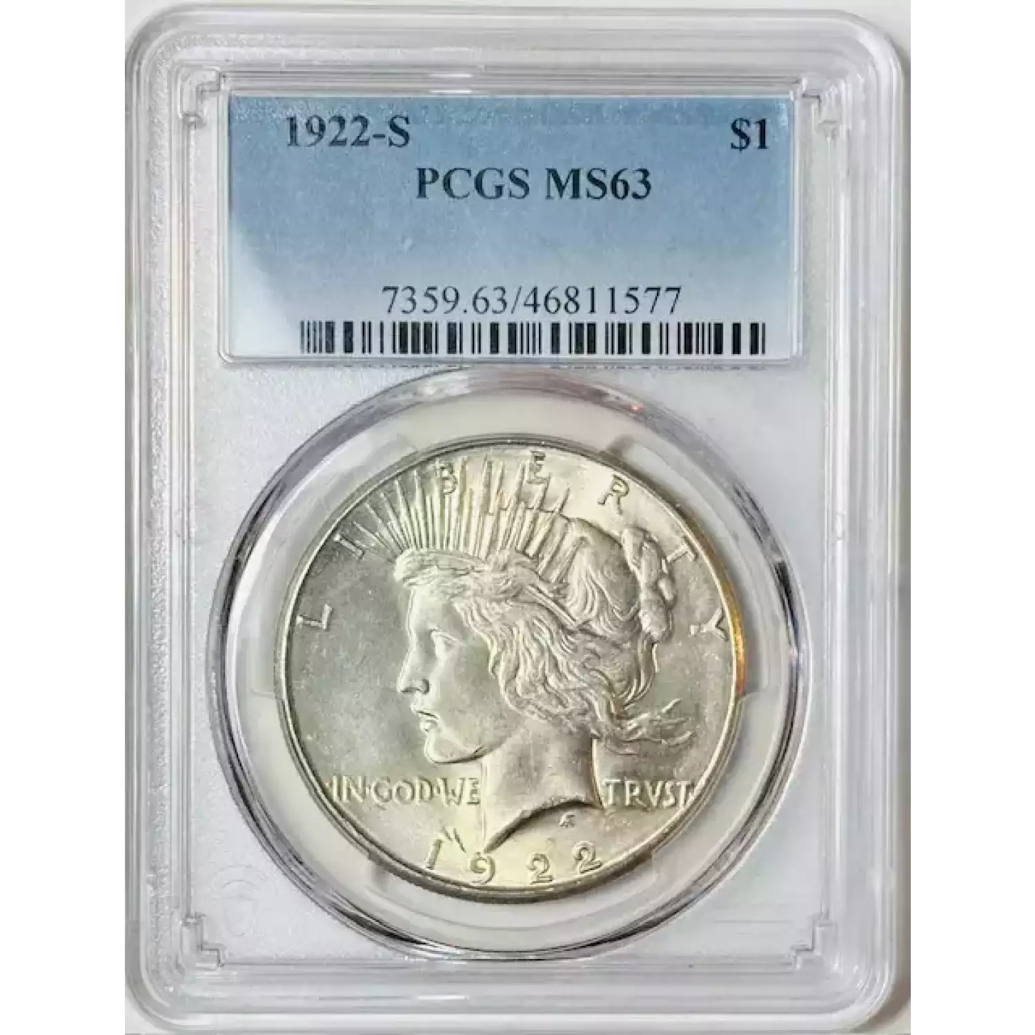 1922-S Peace Dollar PCGS MS-63 - Bob Paul Rare Coins