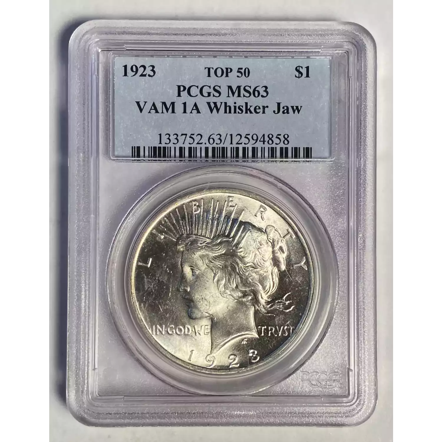 1923 Peace Dollar PCGS MS-63 VAM 1A - Whiskers Jaw - Top 50 - Bob Paul Rare Coins