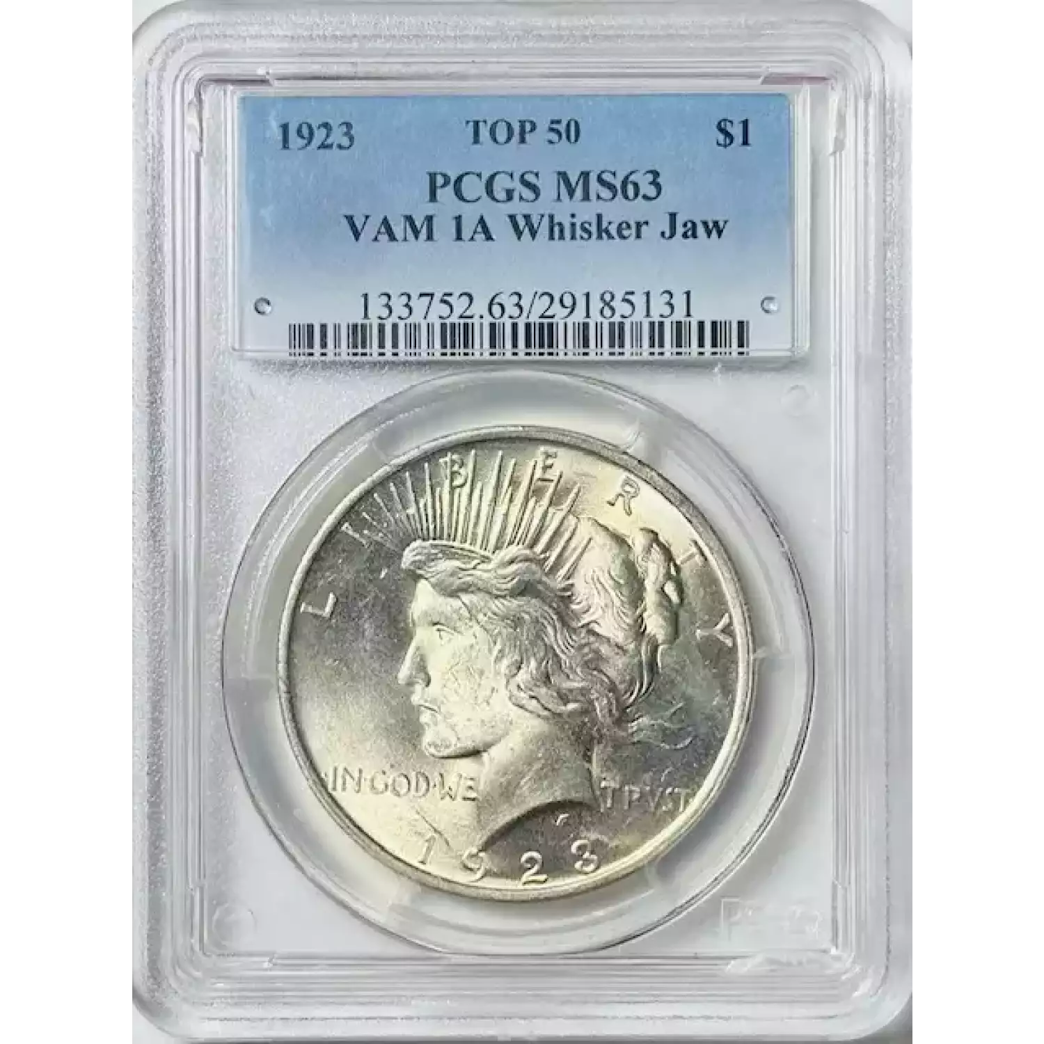 1923 Peace Dollar PCGS MS-63 VAM 1A- Whisker Jaw - Bob Paul Rare Coins