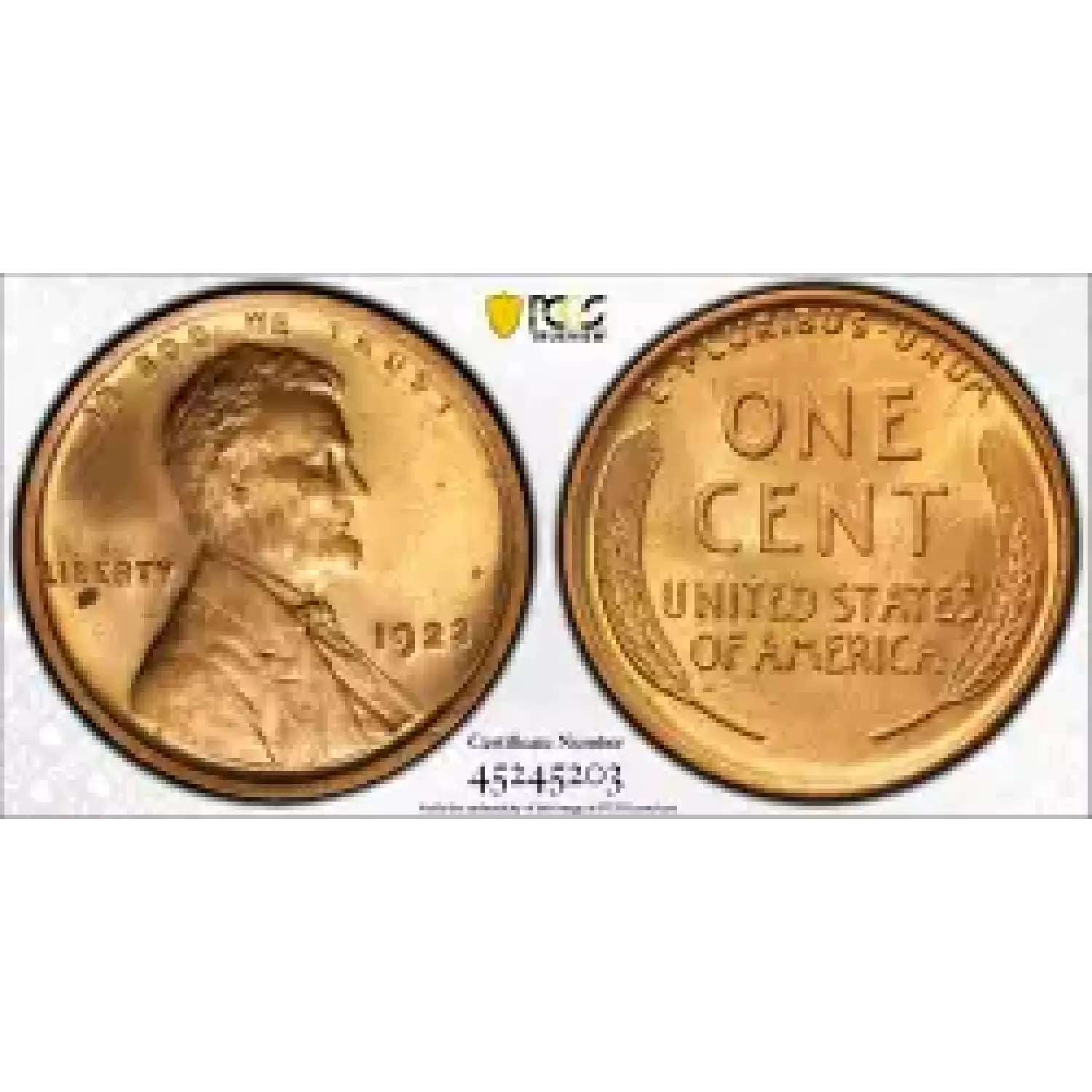 1923 Small Cents Lincoln, Wheat Ears Reverse PCGS MS-63 RD - Bob Paul ...