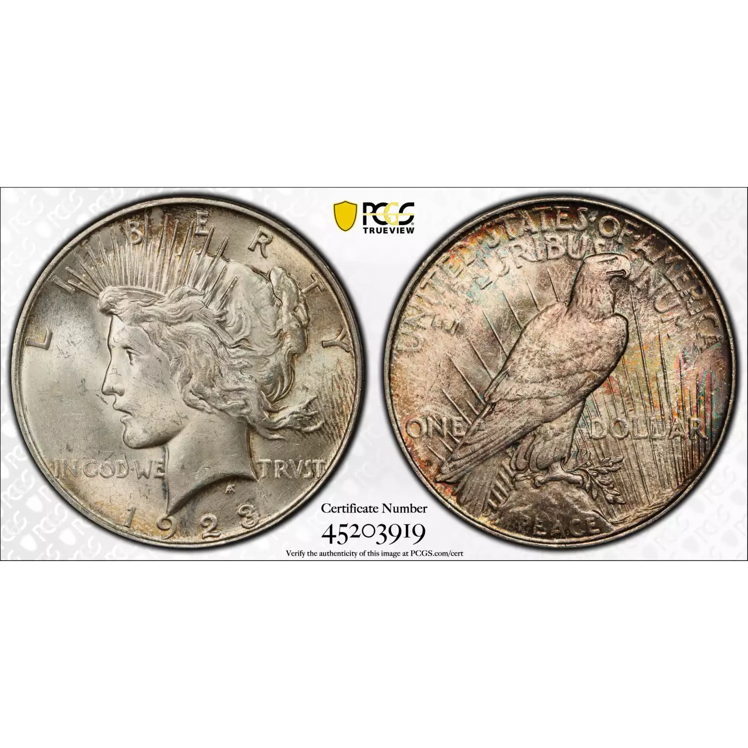 1923-D Peace Dollar PCGS MS-63 - Bob Paul Rare Coins