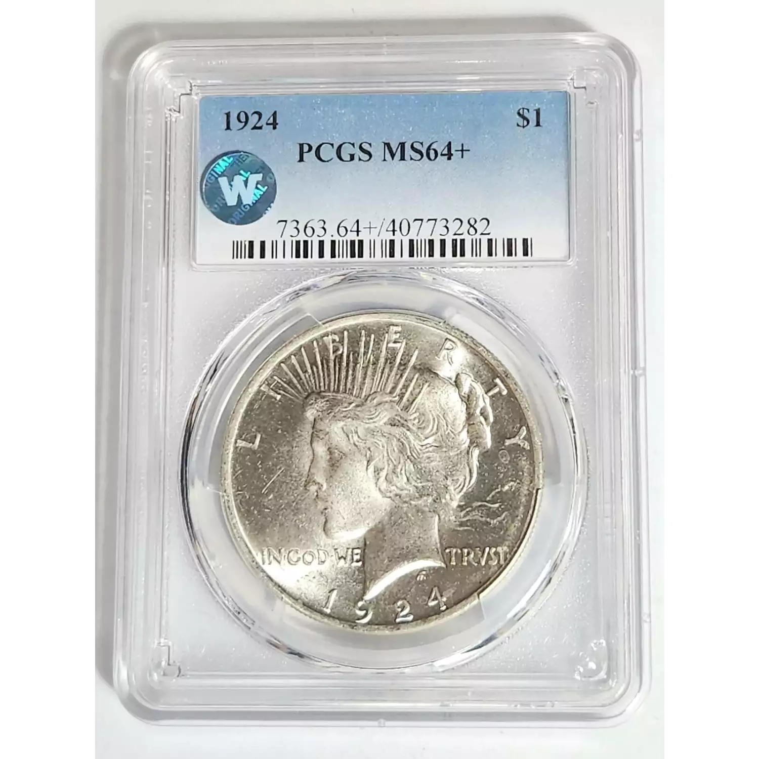 1924 Peace Dollar PCGS MS-64+ Sight White - Bob Paul Rare Coins