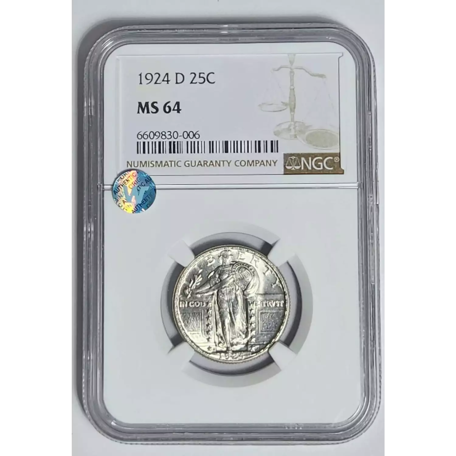 1924-D NGC MS-64 Standing Liberty Quarter Sight White - Bob Paul Rare Coins