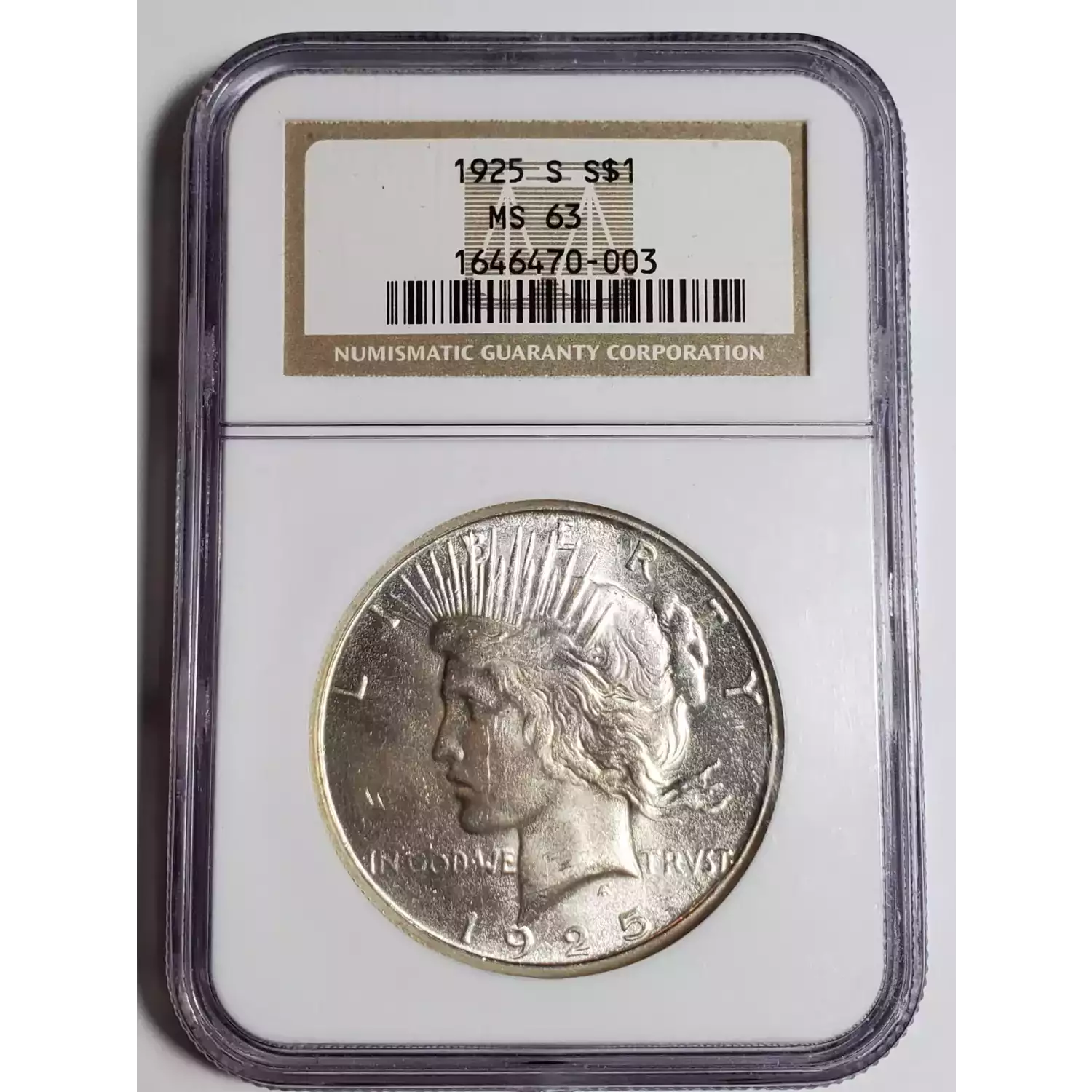 1925-S Peace Dollar NGC MS-63 - Bob Paul Rare Coins