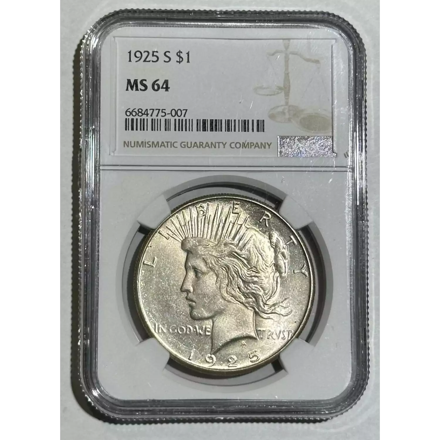 1925-S Peace Dollar NGC MS-64 - Bob Paul Rare Coins