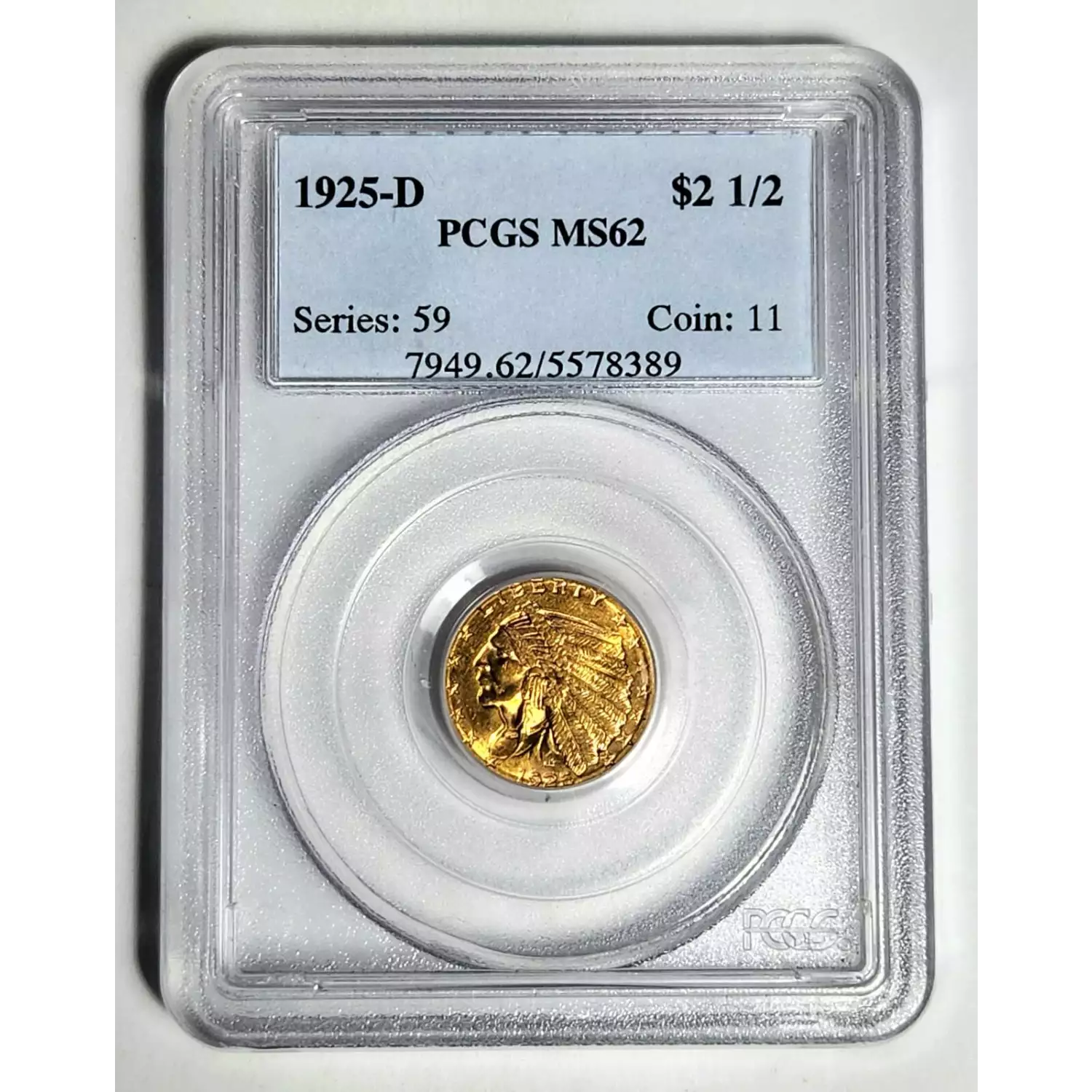 1925-D Gold Quarter Eagles $2 1/2 Indian Head PCGS MS-62 - Bob Paul Rare Coins