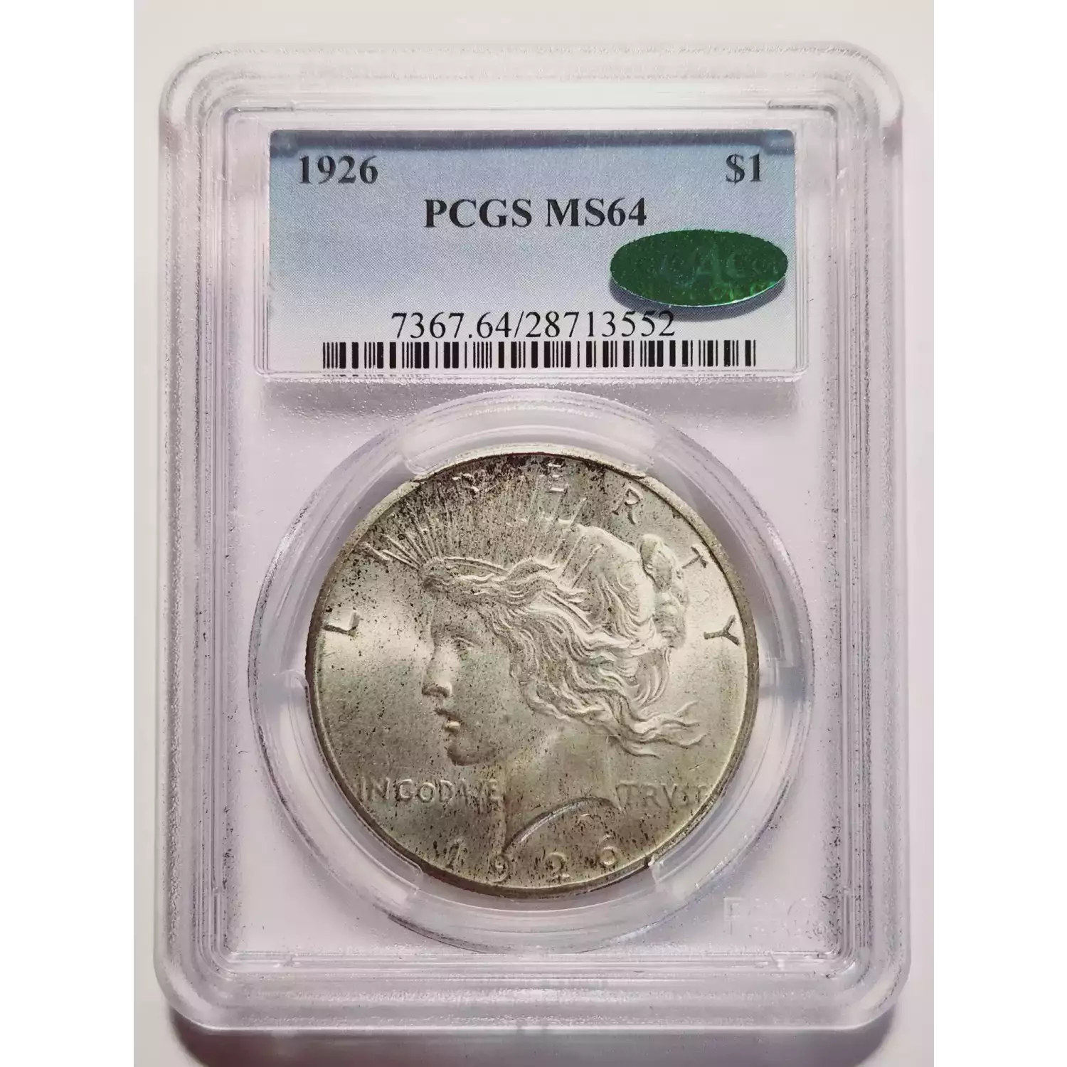 1926 Peace Dollar PCGS MS-64 CAC - Bob Paul Rare Coins