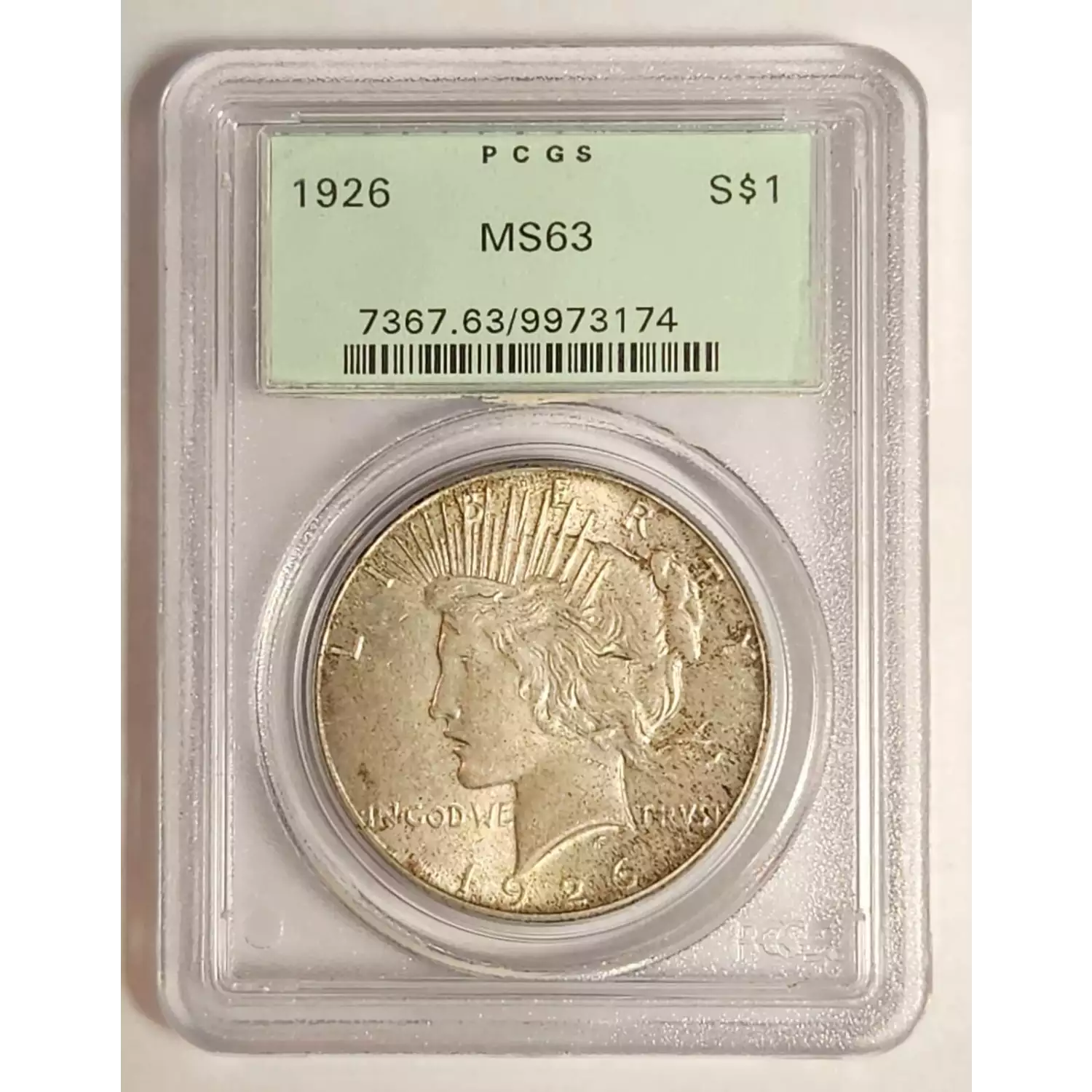 1926 Peace Dollar PCGS MS-63 - ORIGINAL HOLDER - Bob Paul Rare Coins