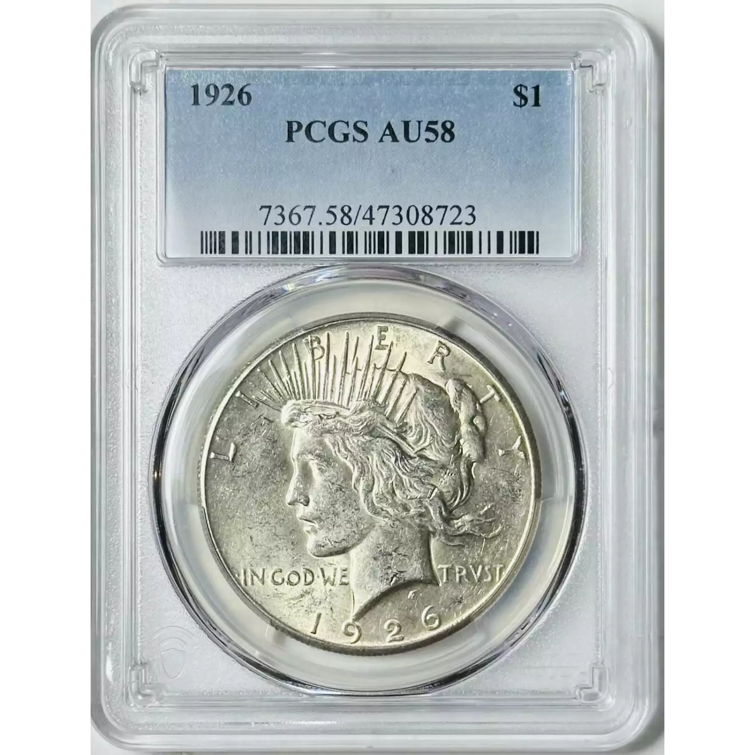 1926 Peace Dollar PCGS AU-58 - Bob Paul Rare Coins