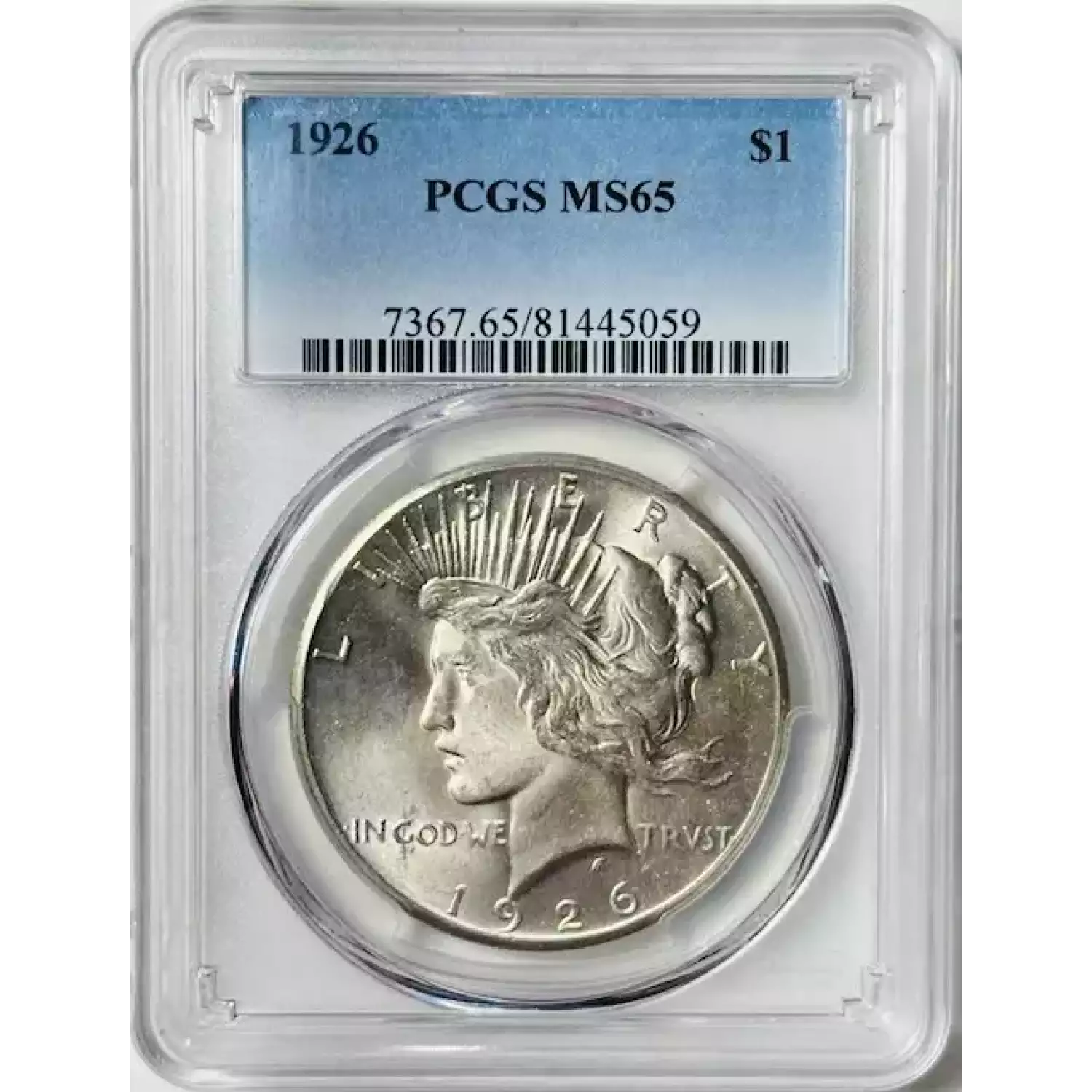 1926 Peace Dollar PCGS MS-65 White Coin! - Bob Paul Rare Coins