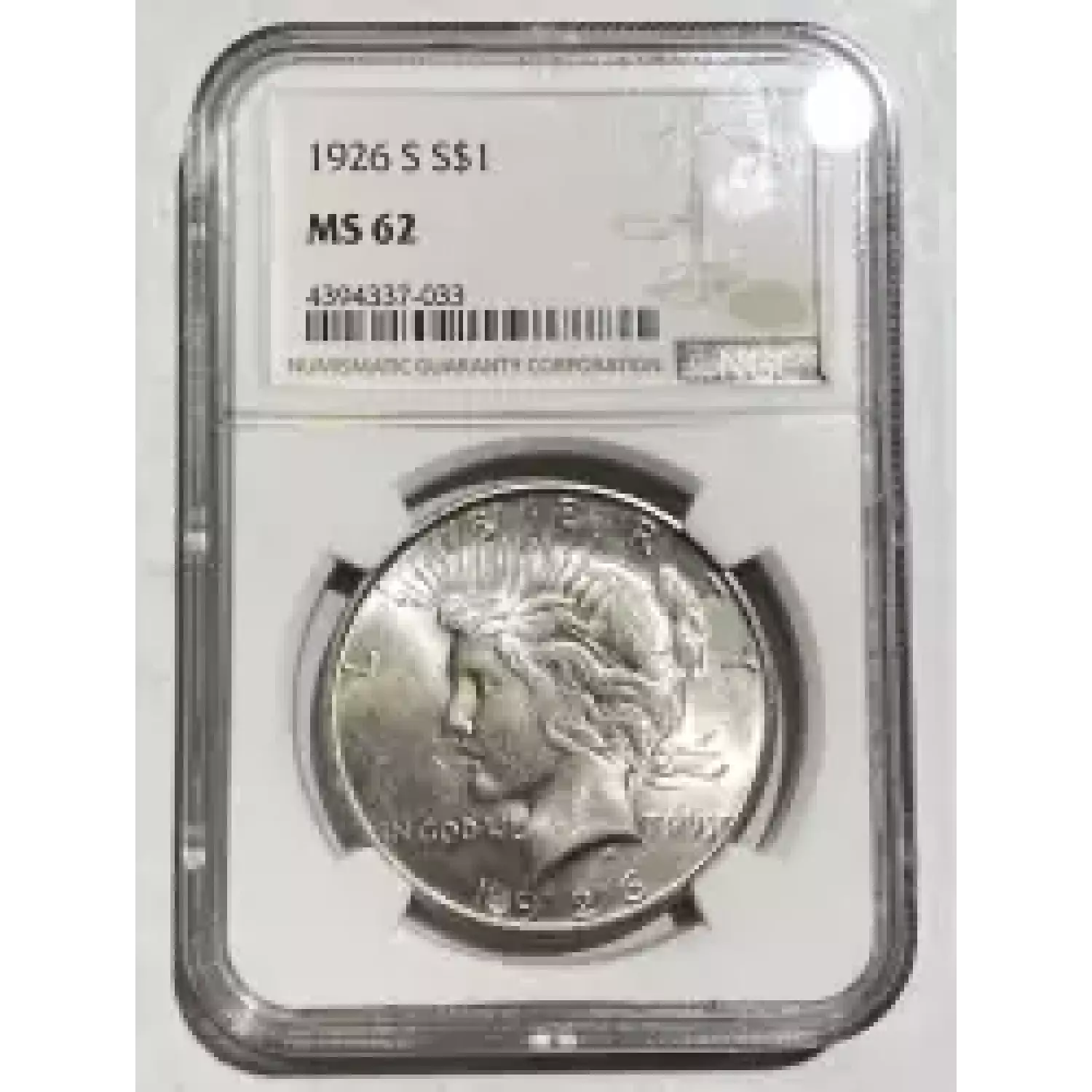 1926-S Peace Dollar NGC MS-62 - Bob Paul Rare Coins