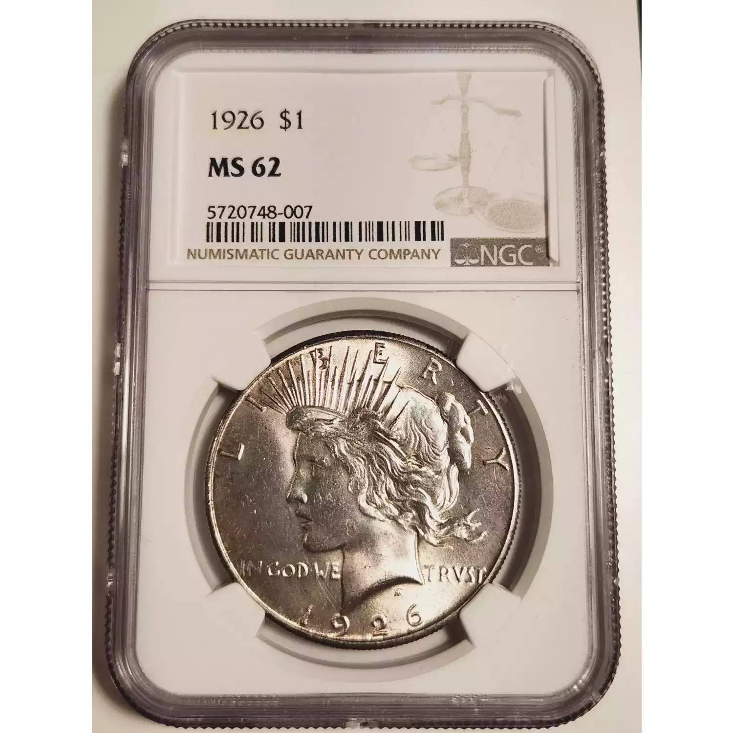 1926 Peace Dollar NGC MS-62 - Bob Paul Rare Coins
