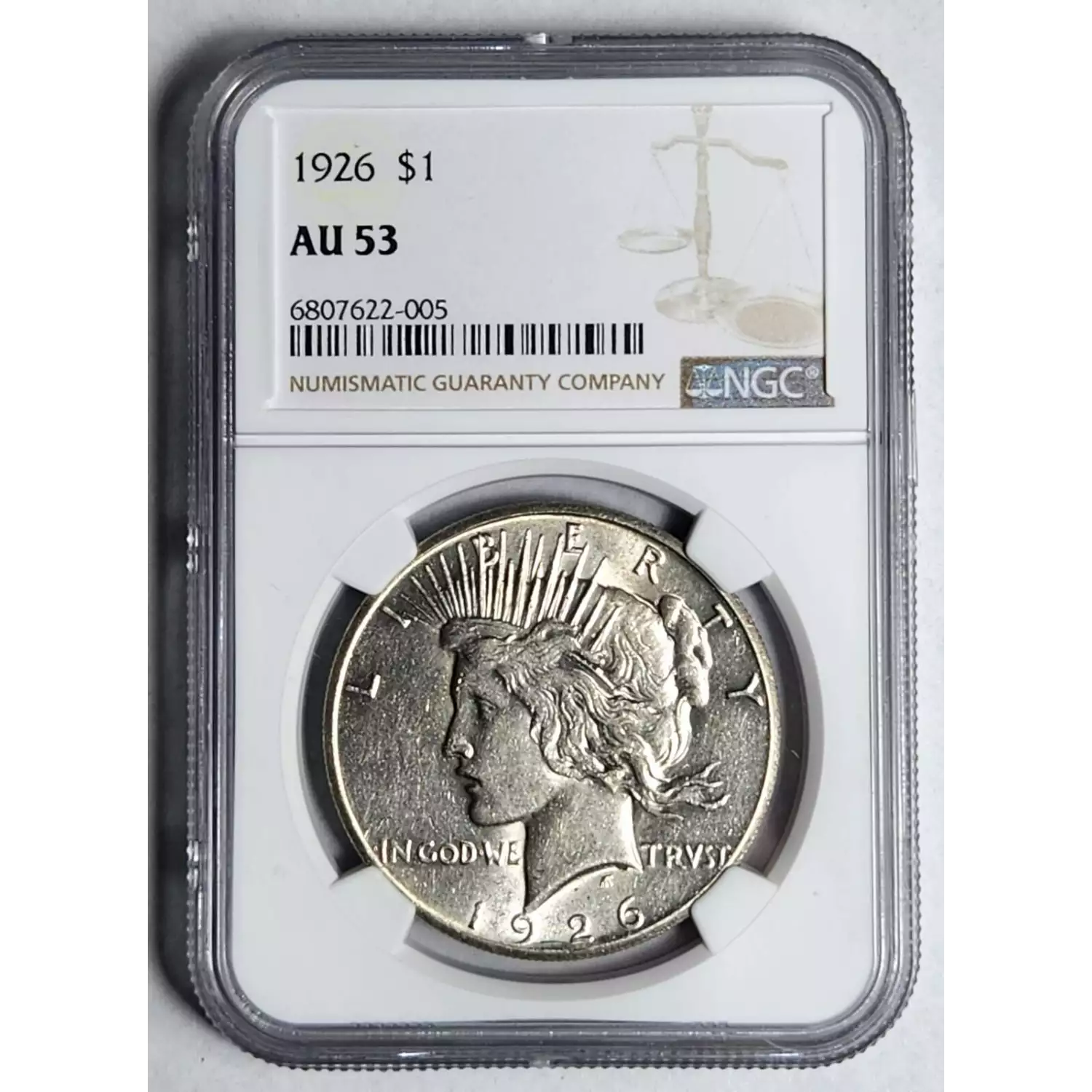 1926 Peace Dollar NGC AU-53 - Bob Paul Rare Coins