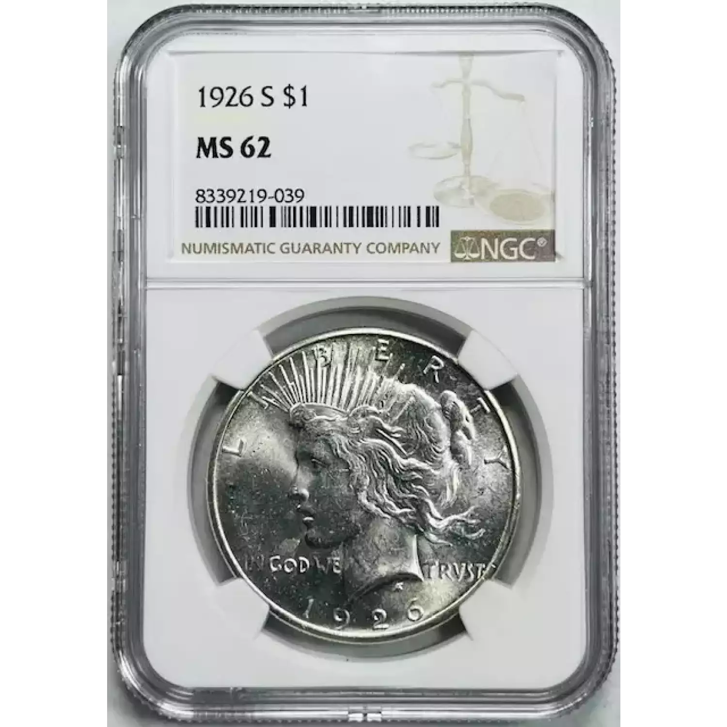 1926-S Peace Dollar NGC MS-62 - Bob Paul Rare Coins