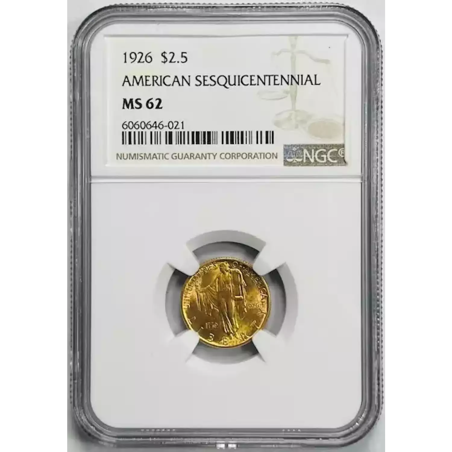 1926 Gold $2.5 Sesquicentennial NGC MS-62 - Bob Paul Rare Coins