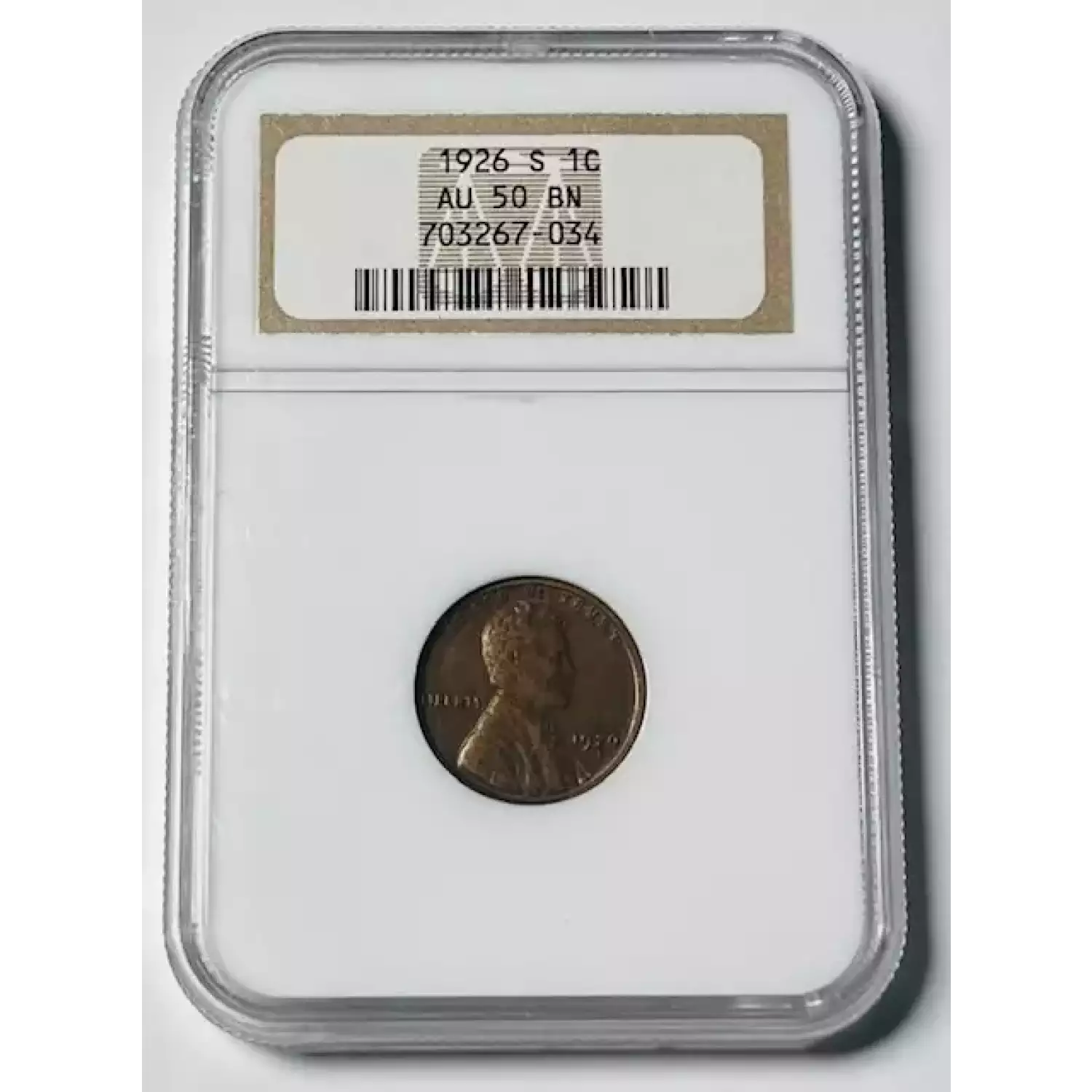 1926-S Small Cents Lincoln, Wheat Ears Reverse NGC AU-50 BN - Bob Paul ...