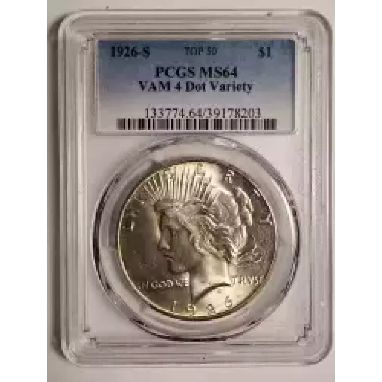 1926-S Peace Dollar PCGS MS-64 DOT VARIETY VAM 4 - Bob Paul Rare Coins