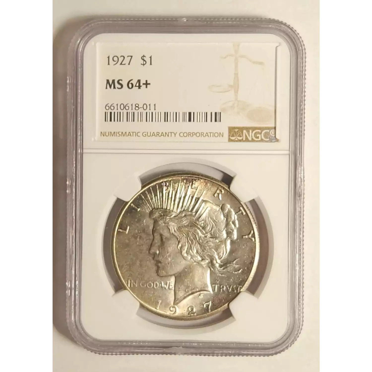1927 Peace Dollar NGC MS-64+ - Bob Paul Rare Coins