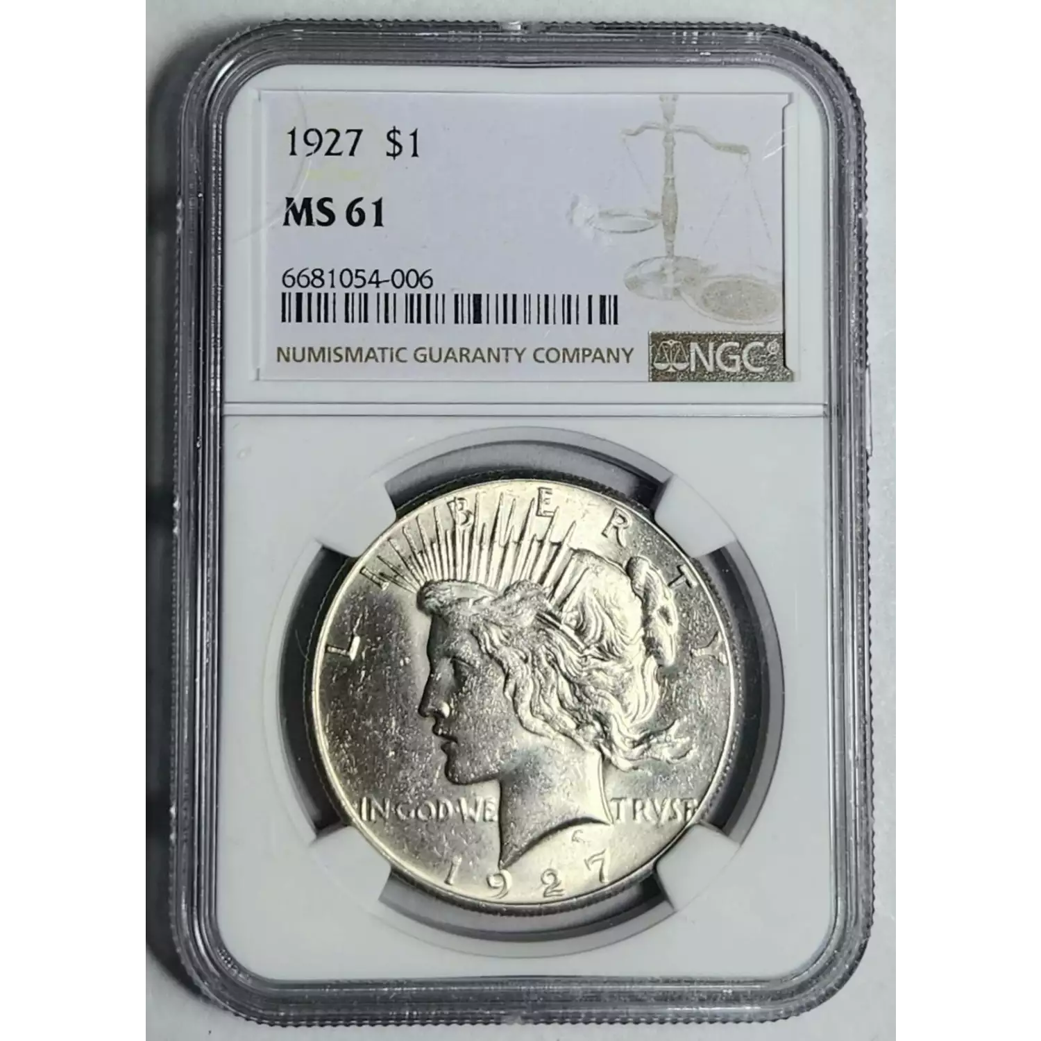 1927 Peace Dollar NGC MS-61 - Bob Paul Rare Coins