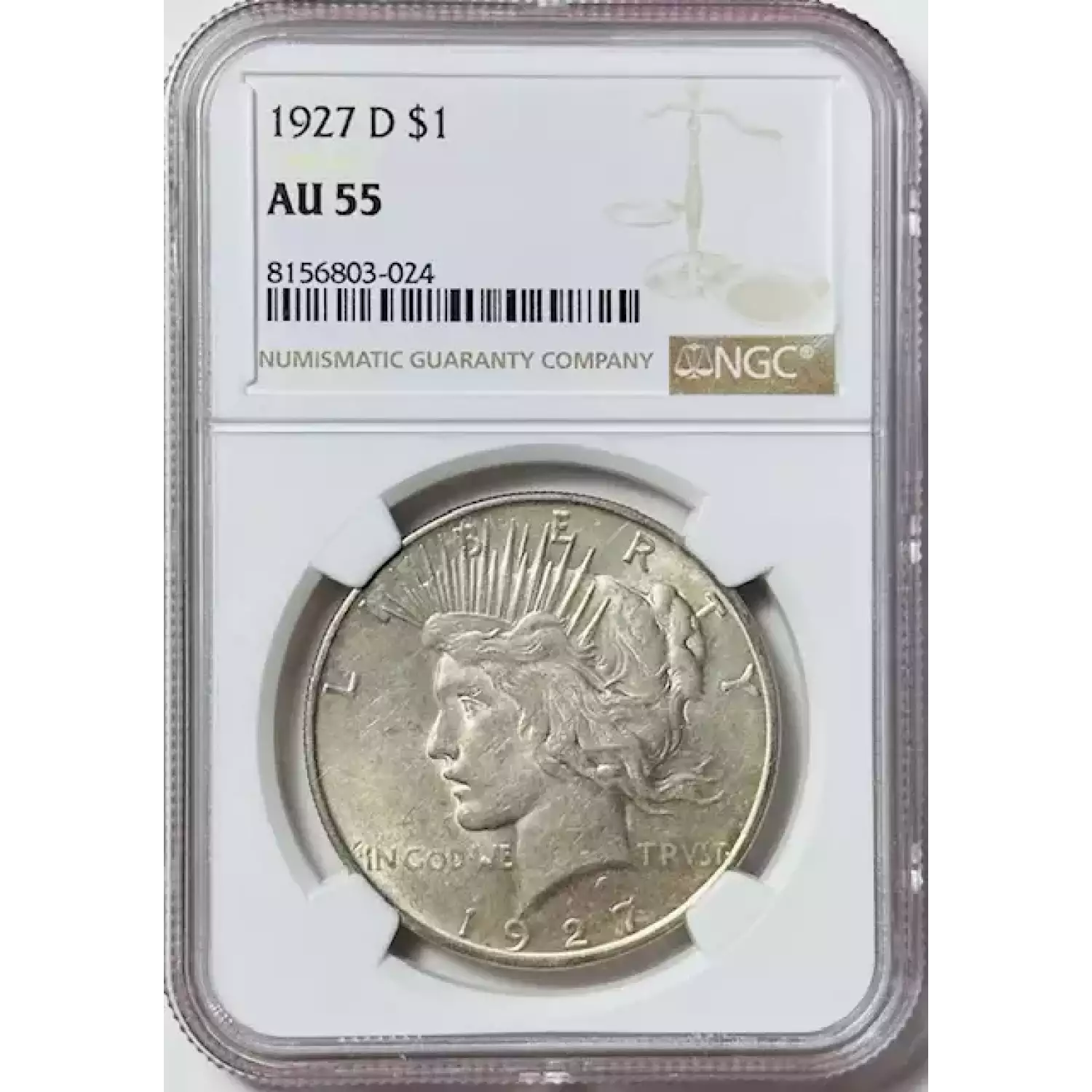 1927-D Peace Dollar NGC AU-55 - Bob Paul Rare Coins