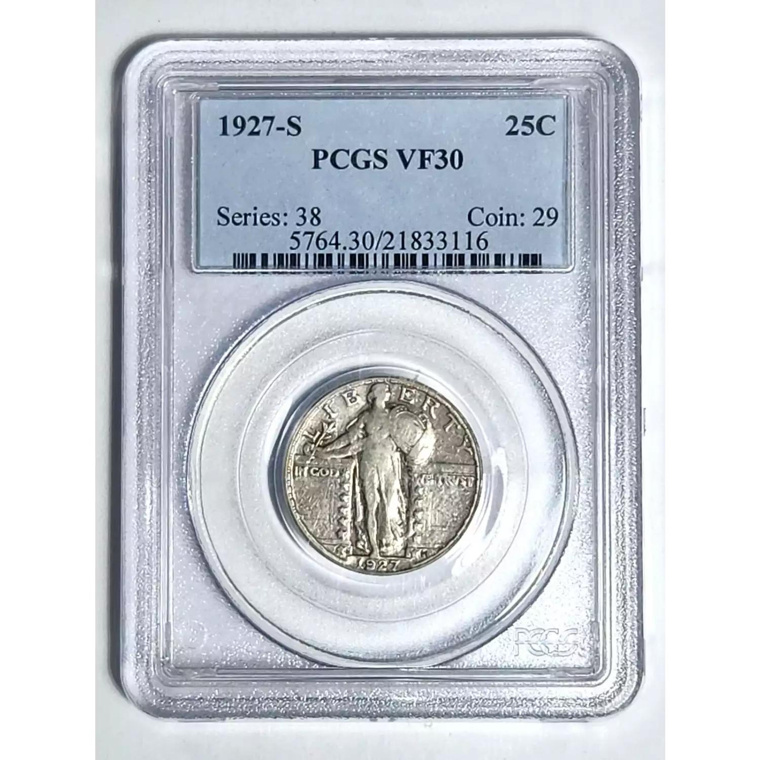 1927-S Standing Liberty Quarter PCGS VF-30 - Bob Paul Rare Coins