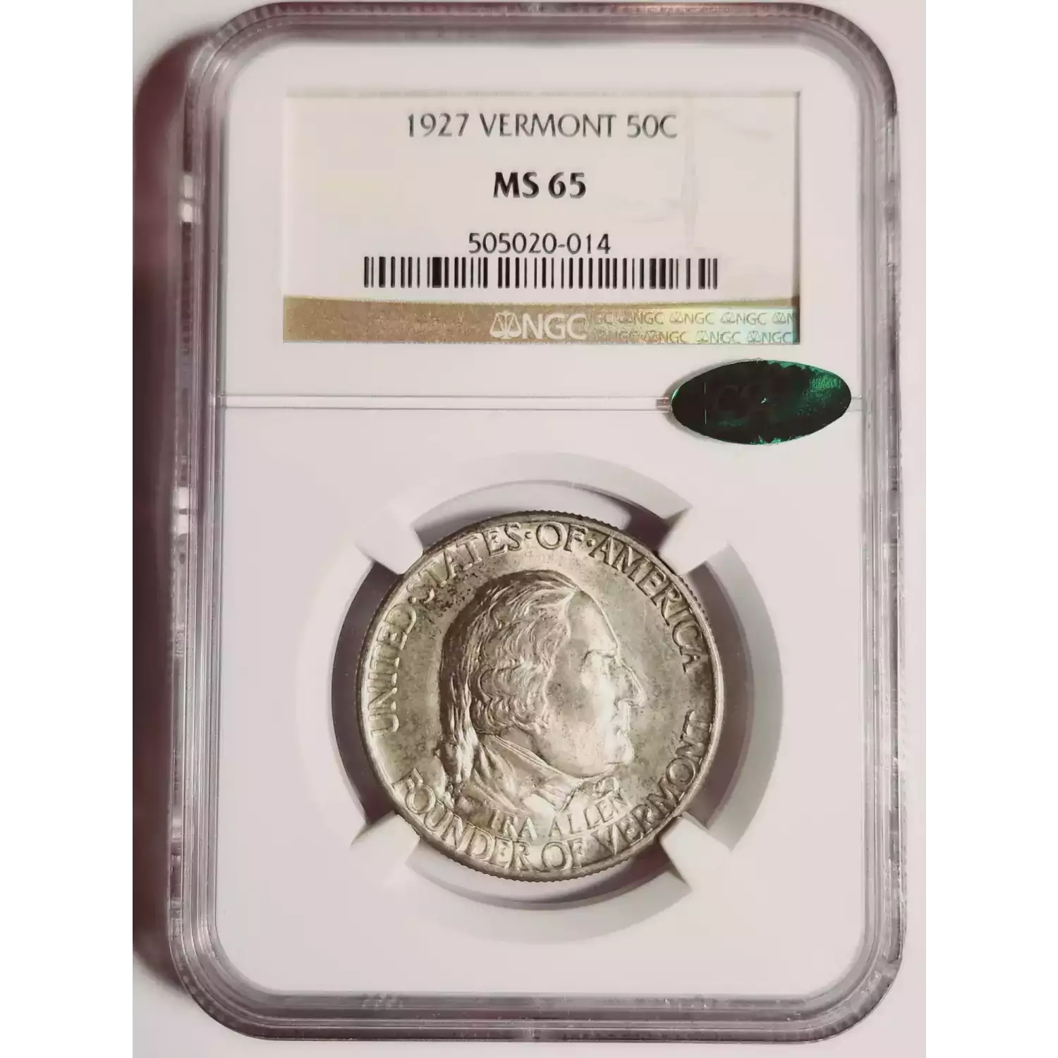 1927 Vermont Commem NGC MS-65 VERMONT CAC - Bob Paul Rare Coins