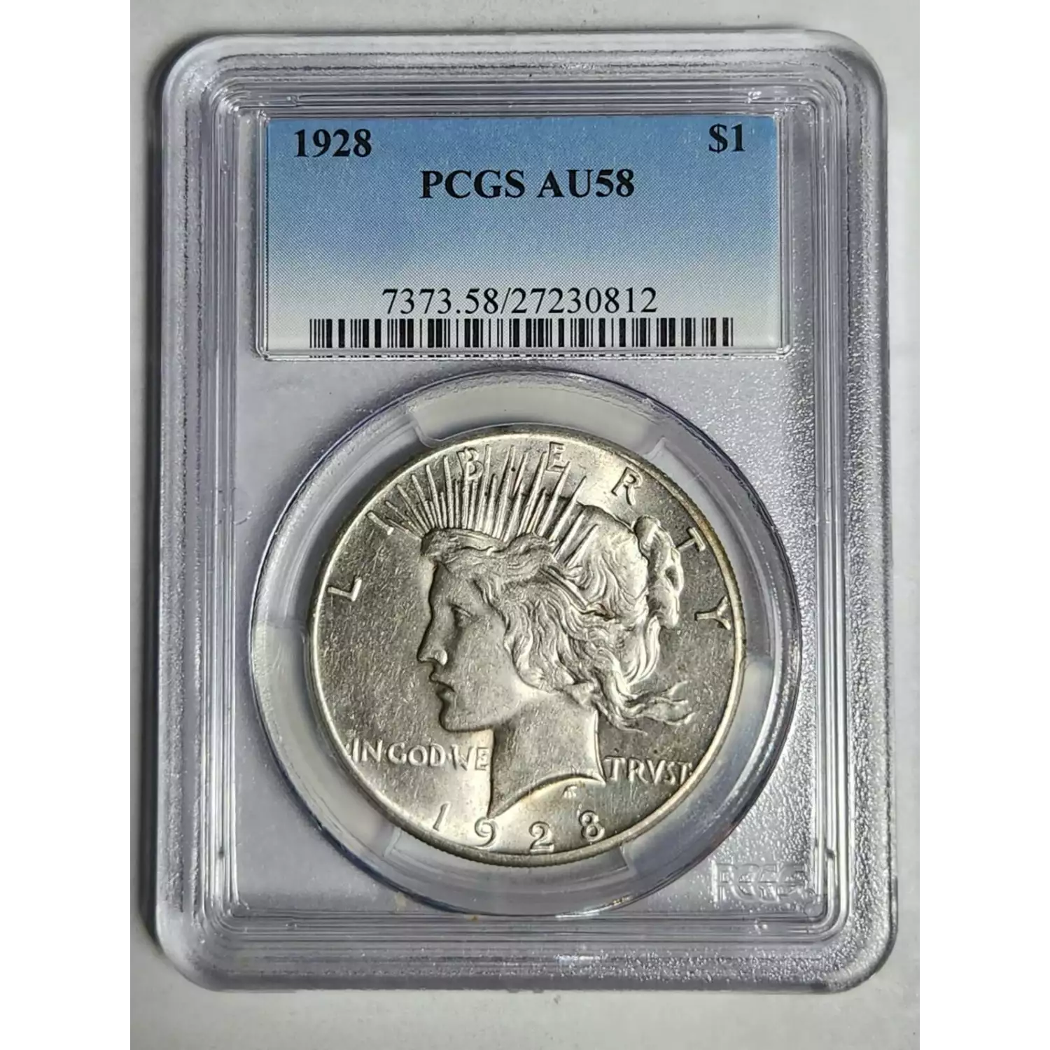 1928 Peace Dollar PCGS AU-58 - Bob Paul Rare Coins